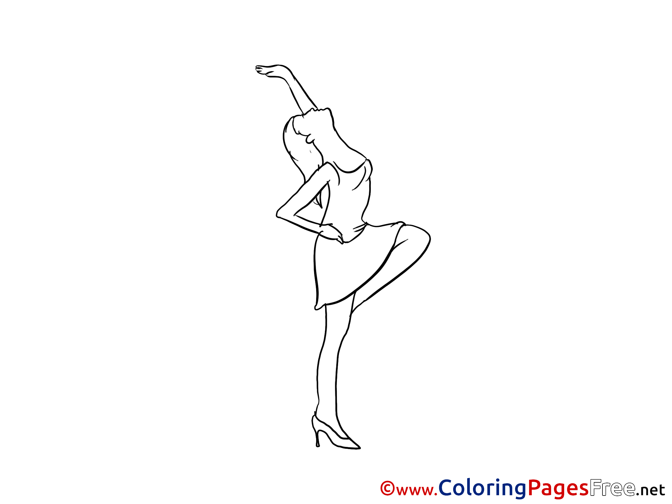 Girl free Party Colouring Page download