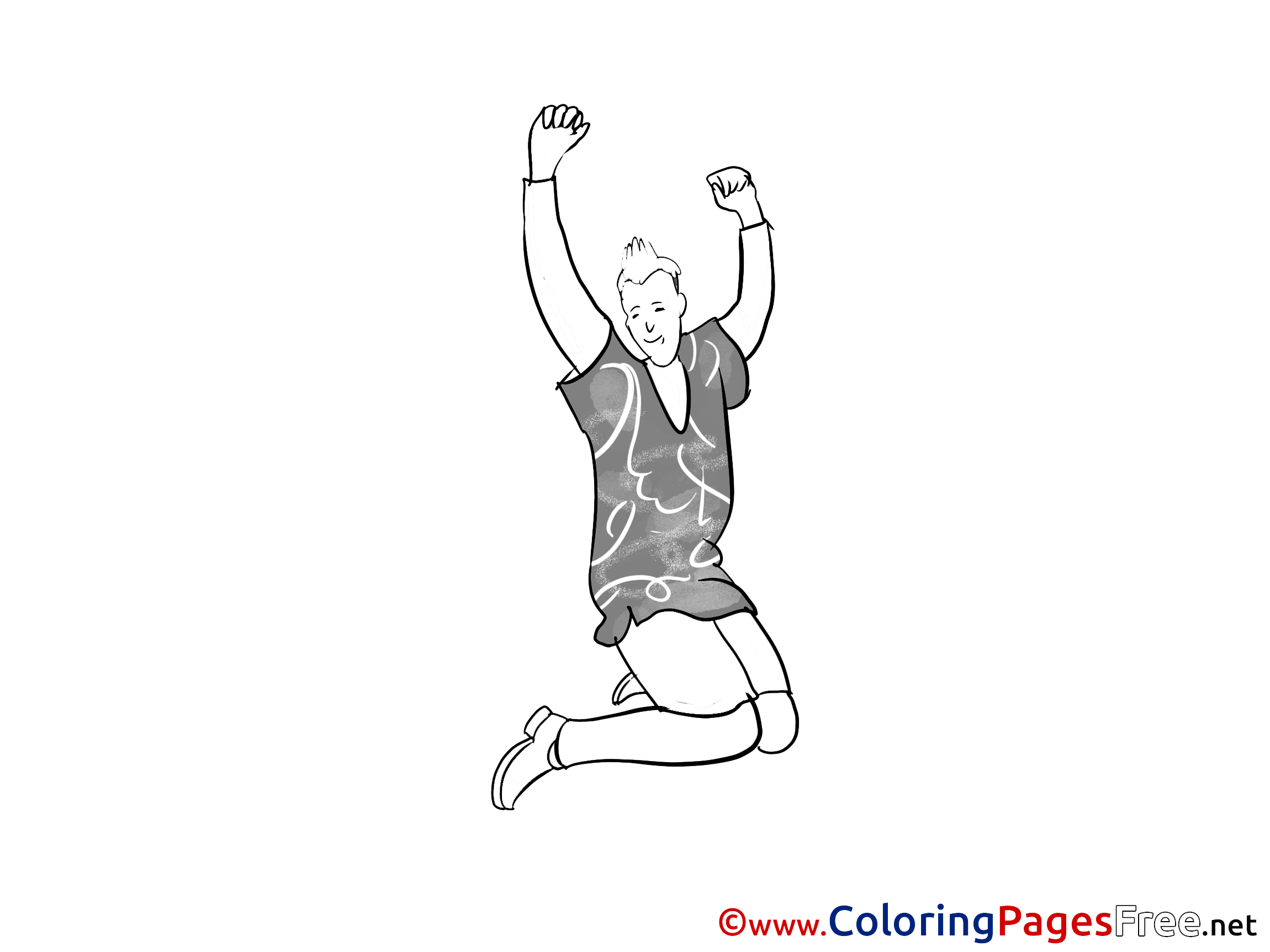 Man Dancing Colouring Page printable free