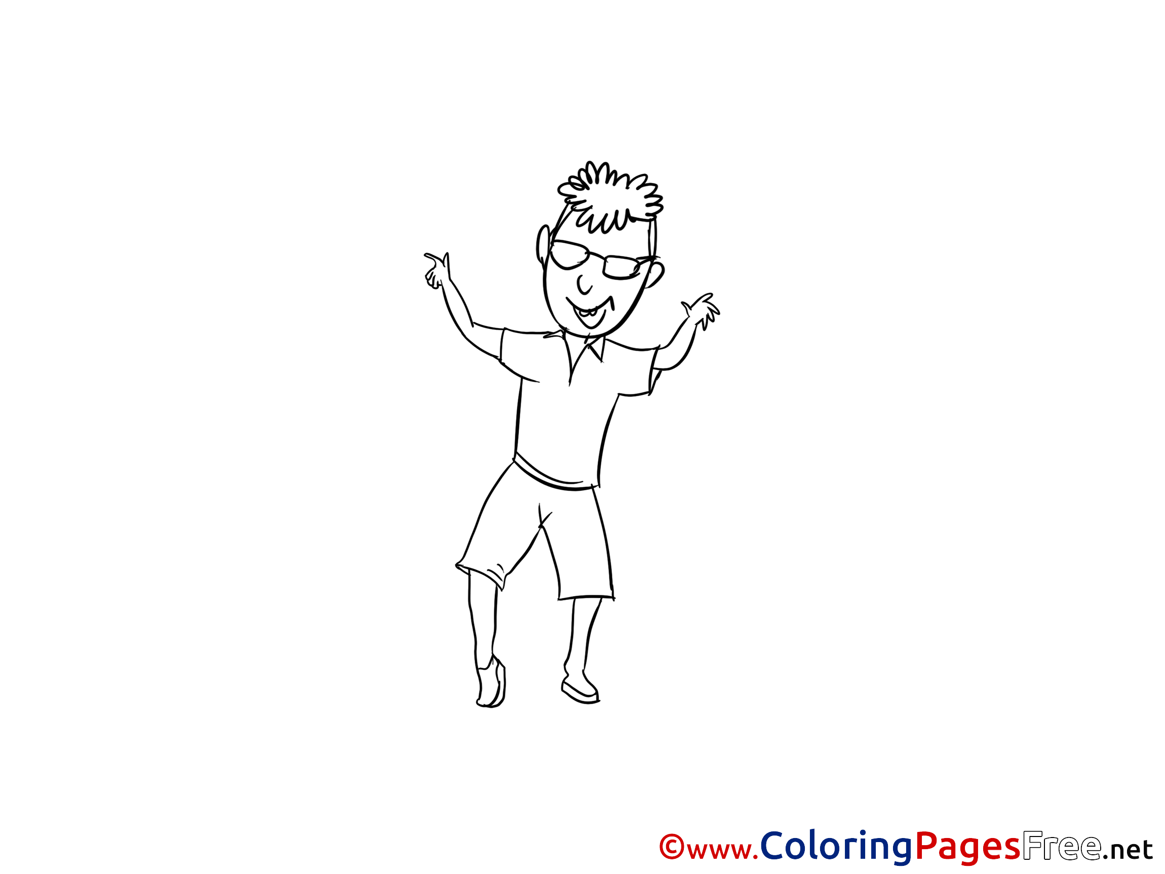 Party Dance Man Coloring Sheets download free