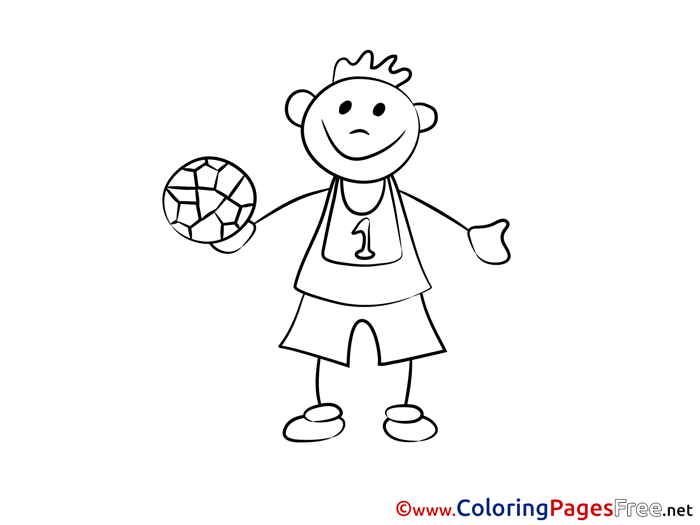 Child Playing Ball Coloring Page Sketch Coloring Page