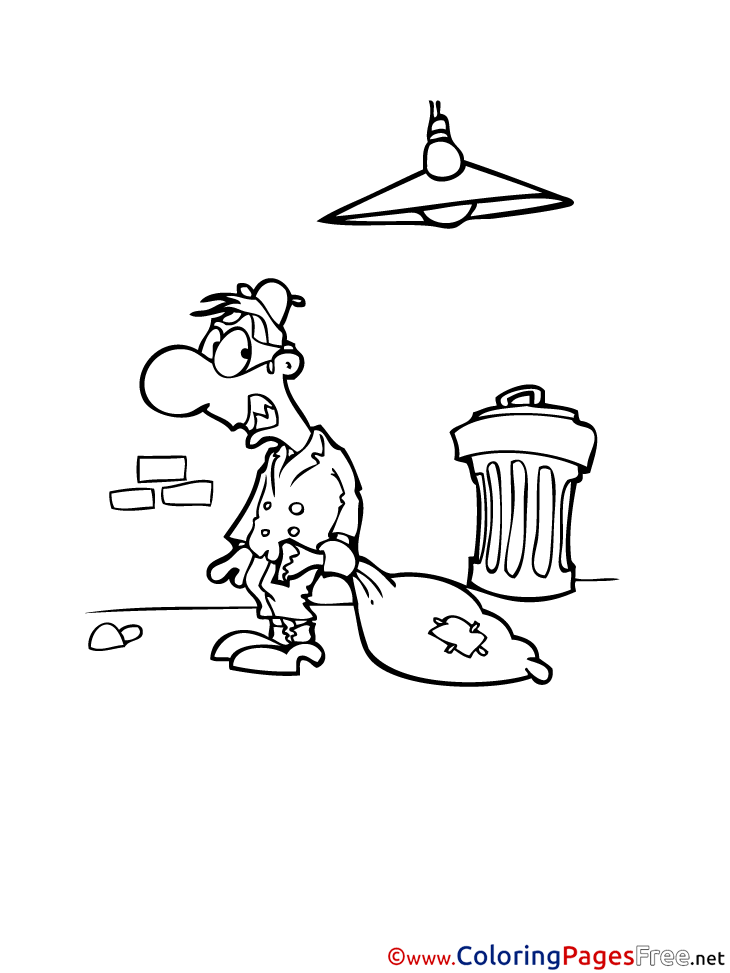 Beggar Kids free Coloring Page