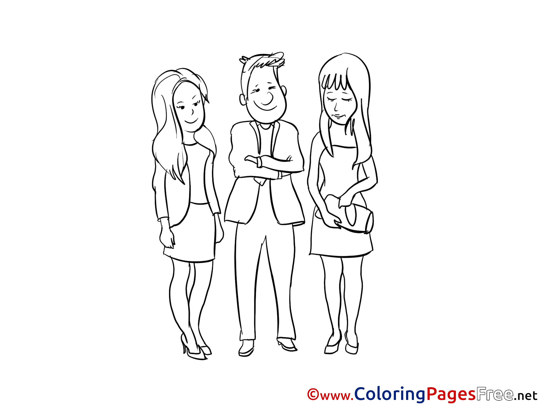 Colleagues Colouring Sheet download free