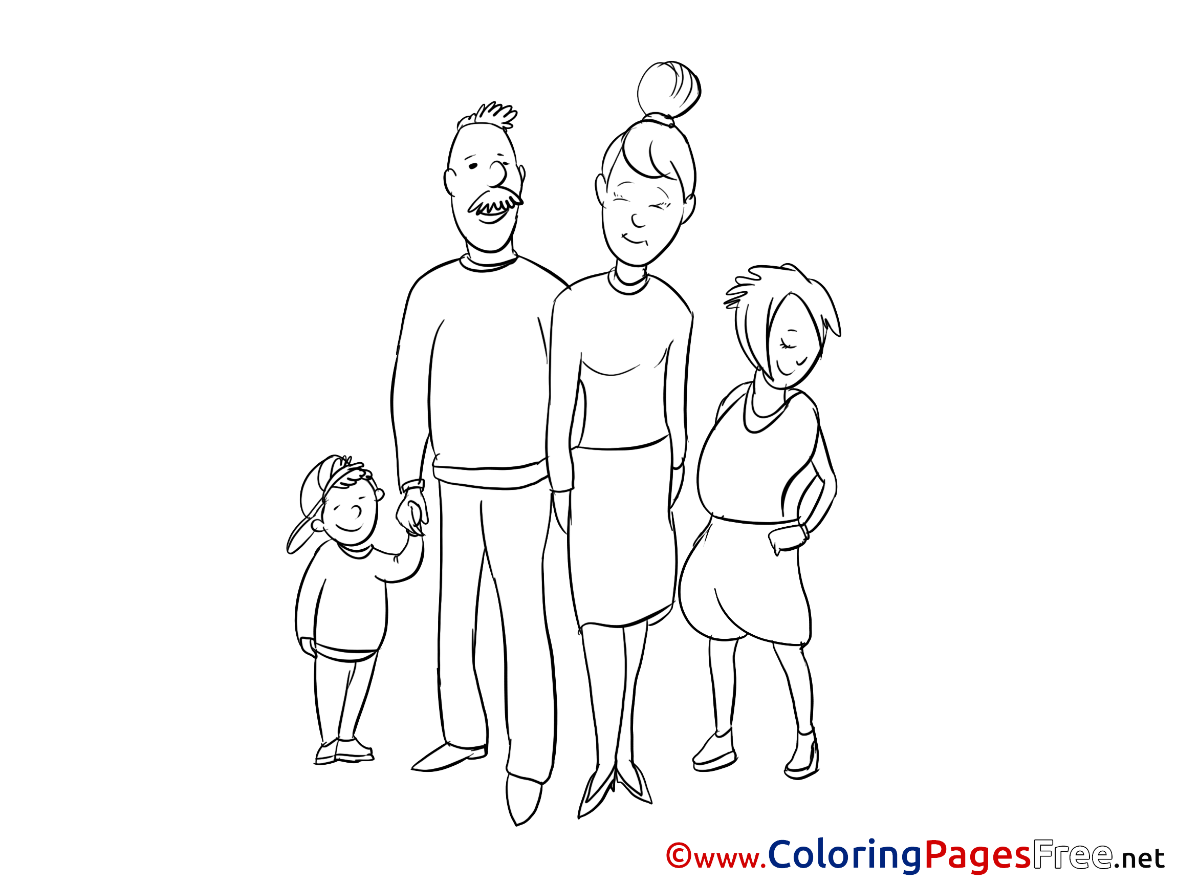 Family free Colouring Page download