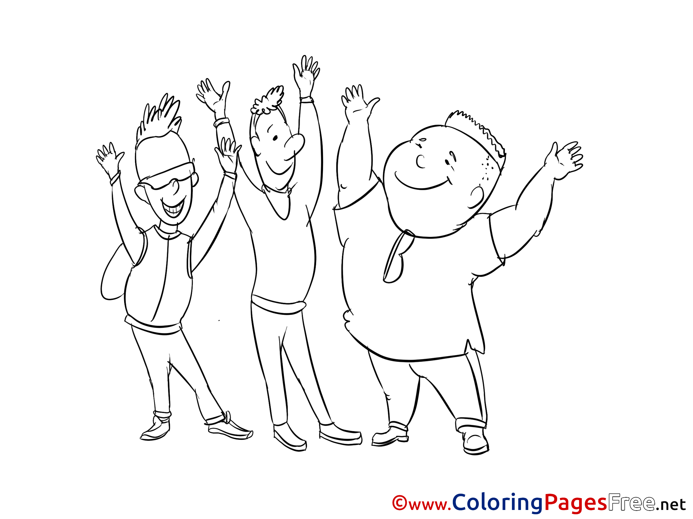 Friends Kids free Coloring Page
