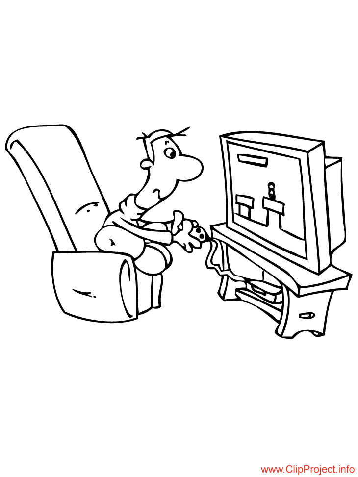 Gamer cartoon image to colouring for free