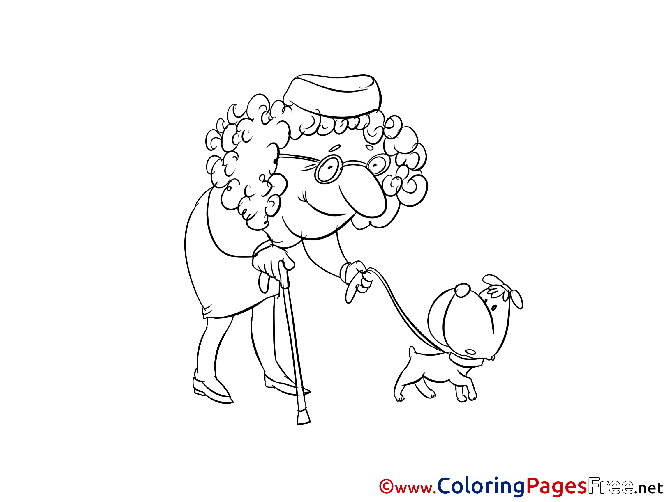 coloring pages for old woman