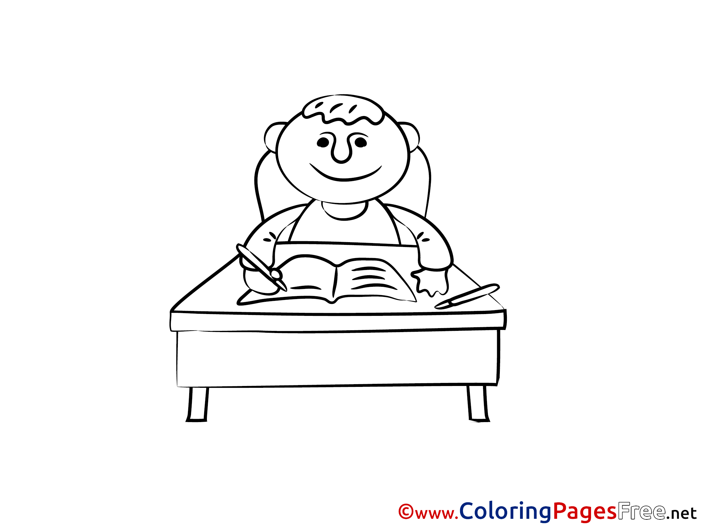 Writer free Colouring Page download