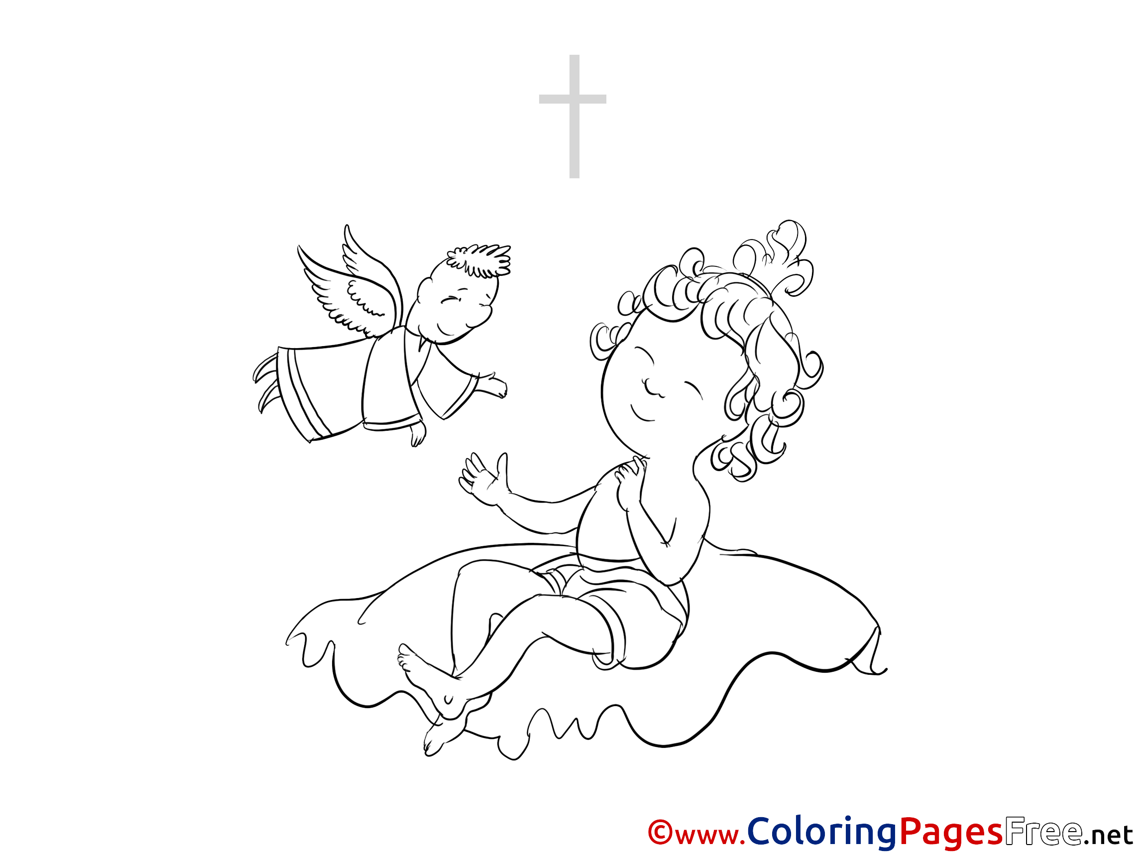 Baby Christening Coloring Pages free