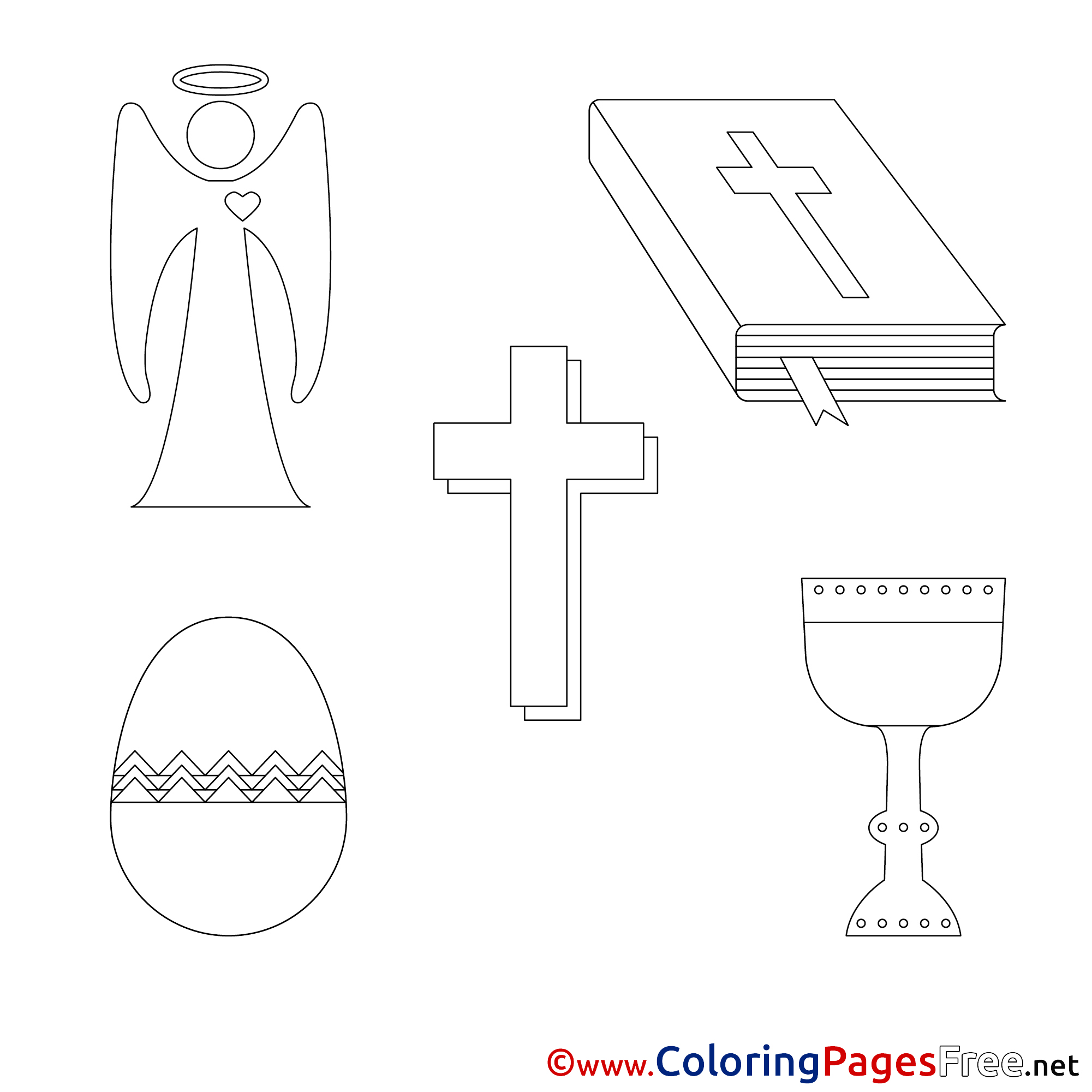 Decoration Children Confirmation Colouring Page