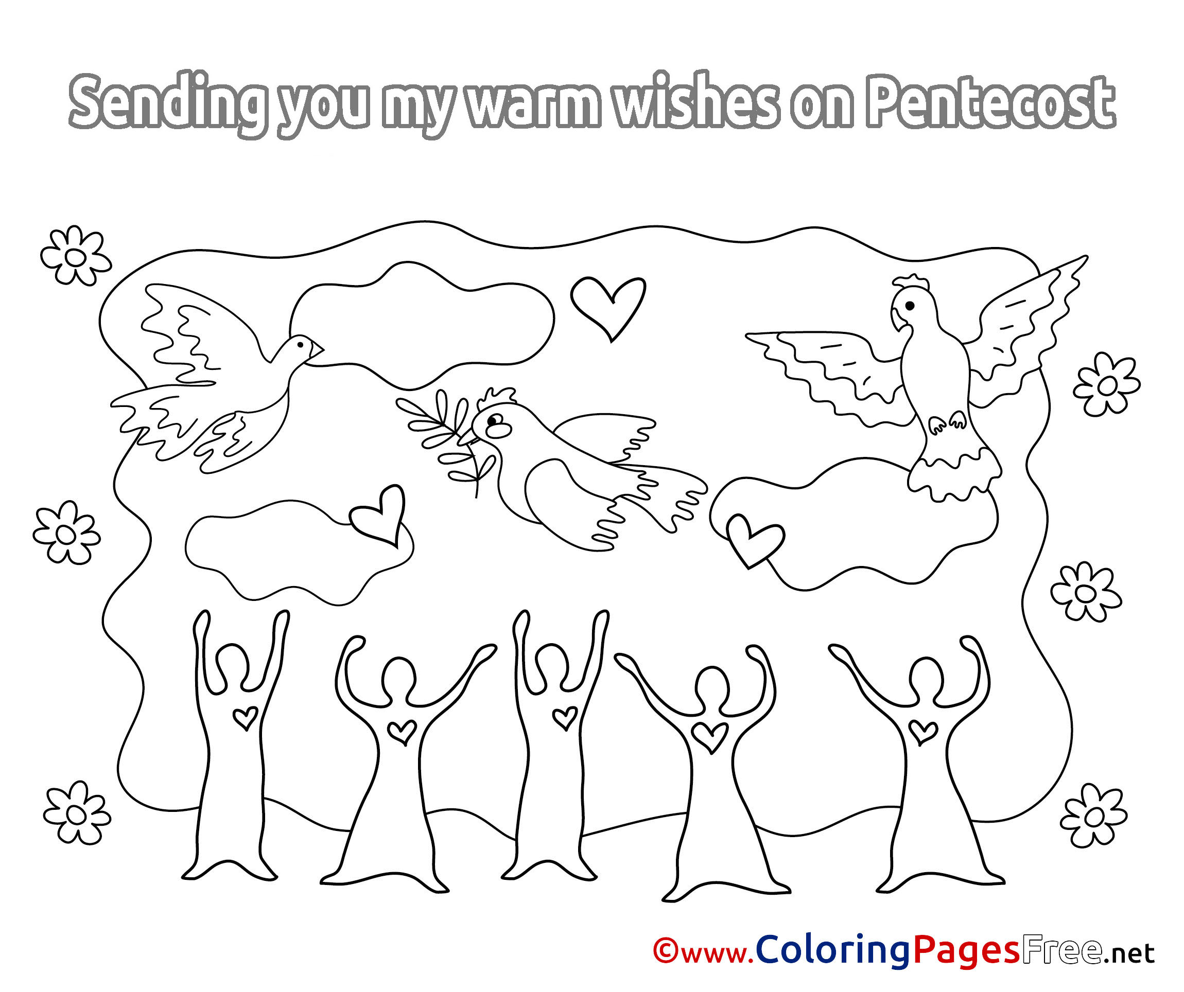 Feast Colouring Page Pentecost free