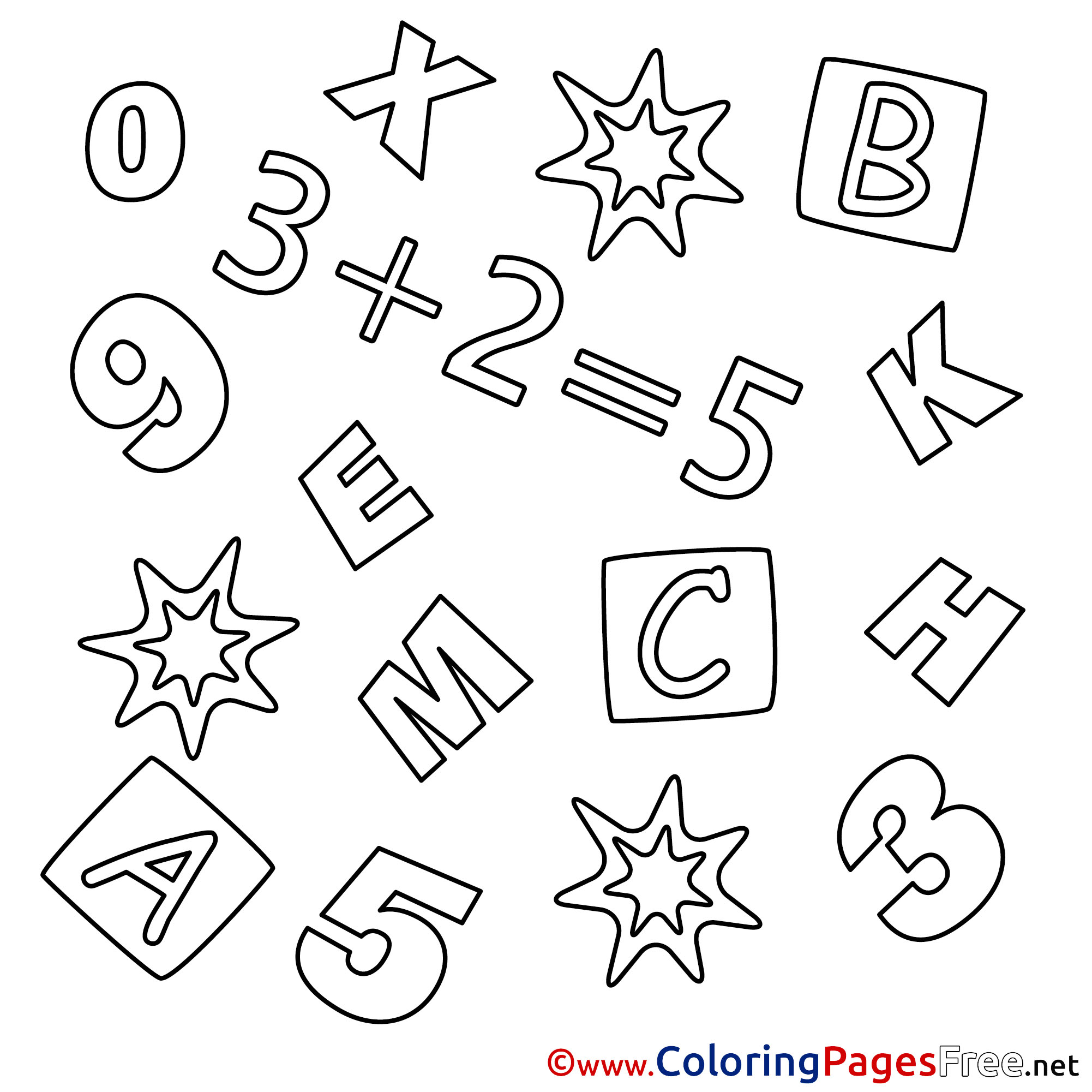 Math Symbols Coloring Pages