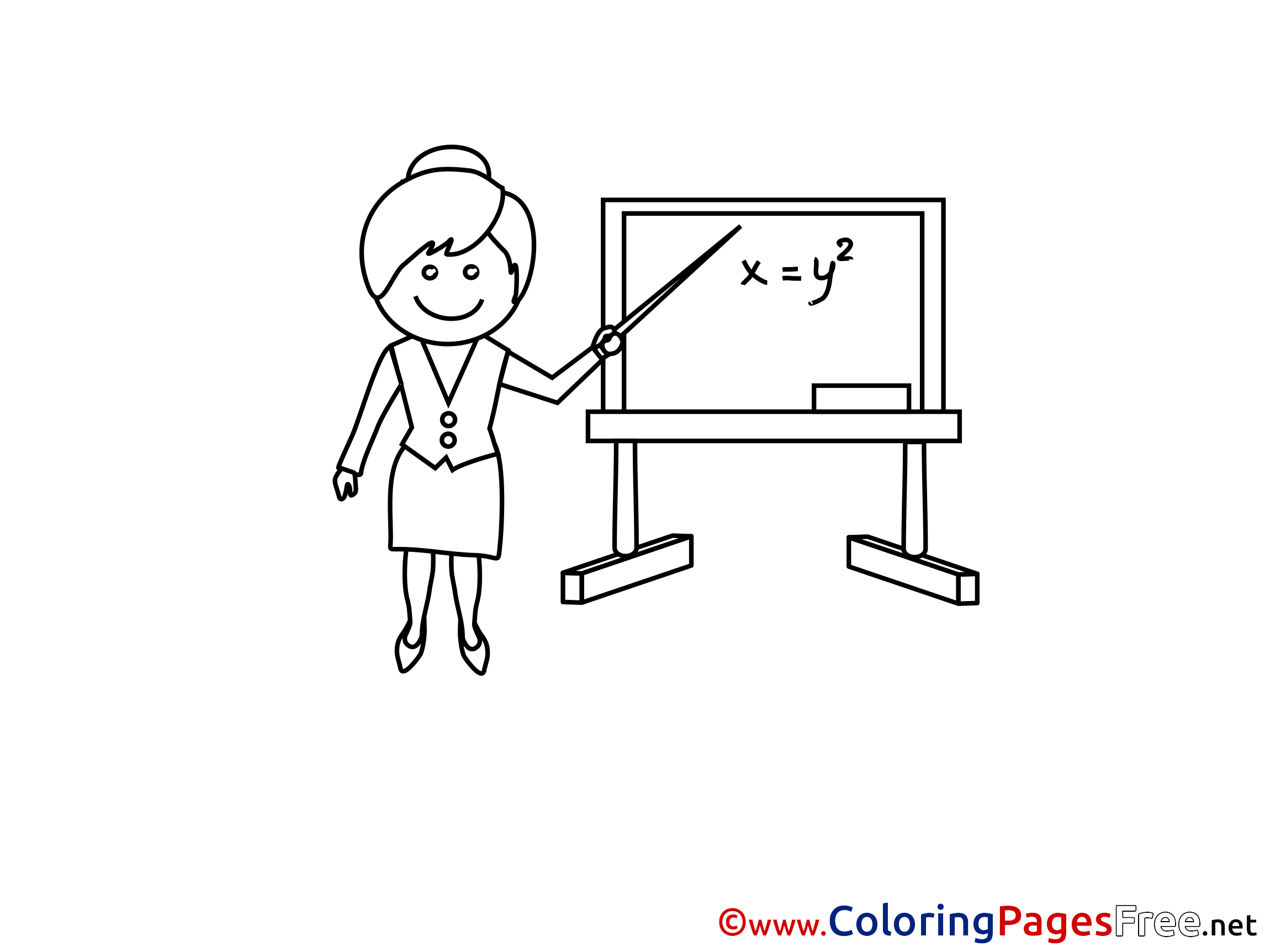 Math Teacher Children Coloring Pages free