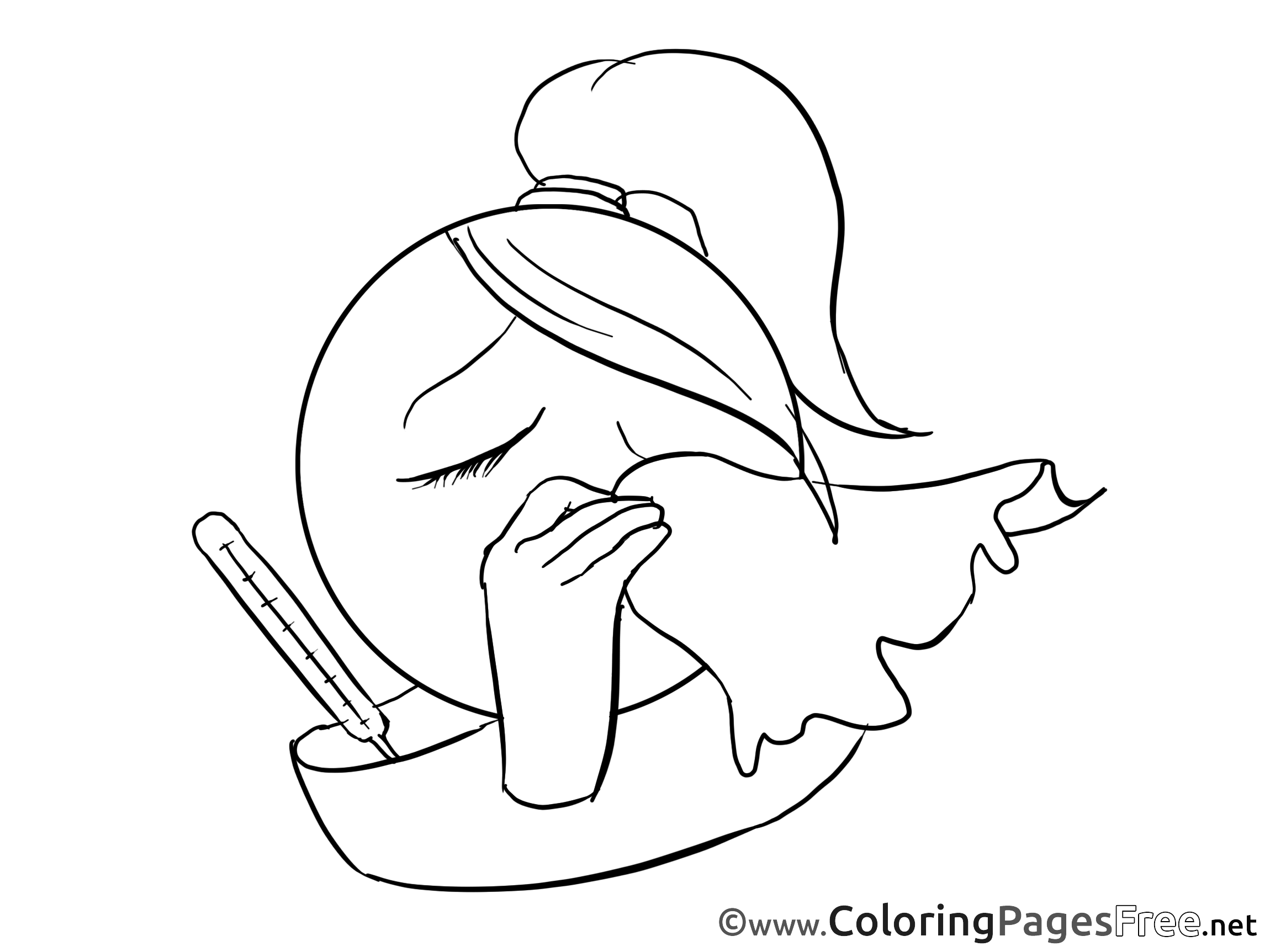 Illness Colouring Page Smiles free