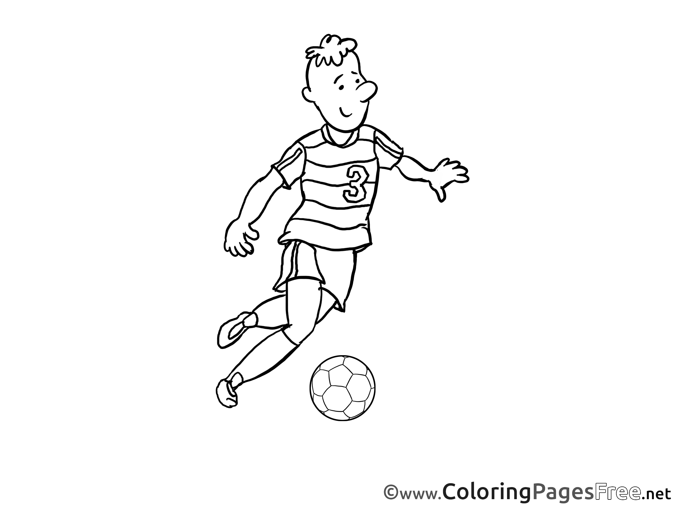 Footballer Soccer free Coloring Pages