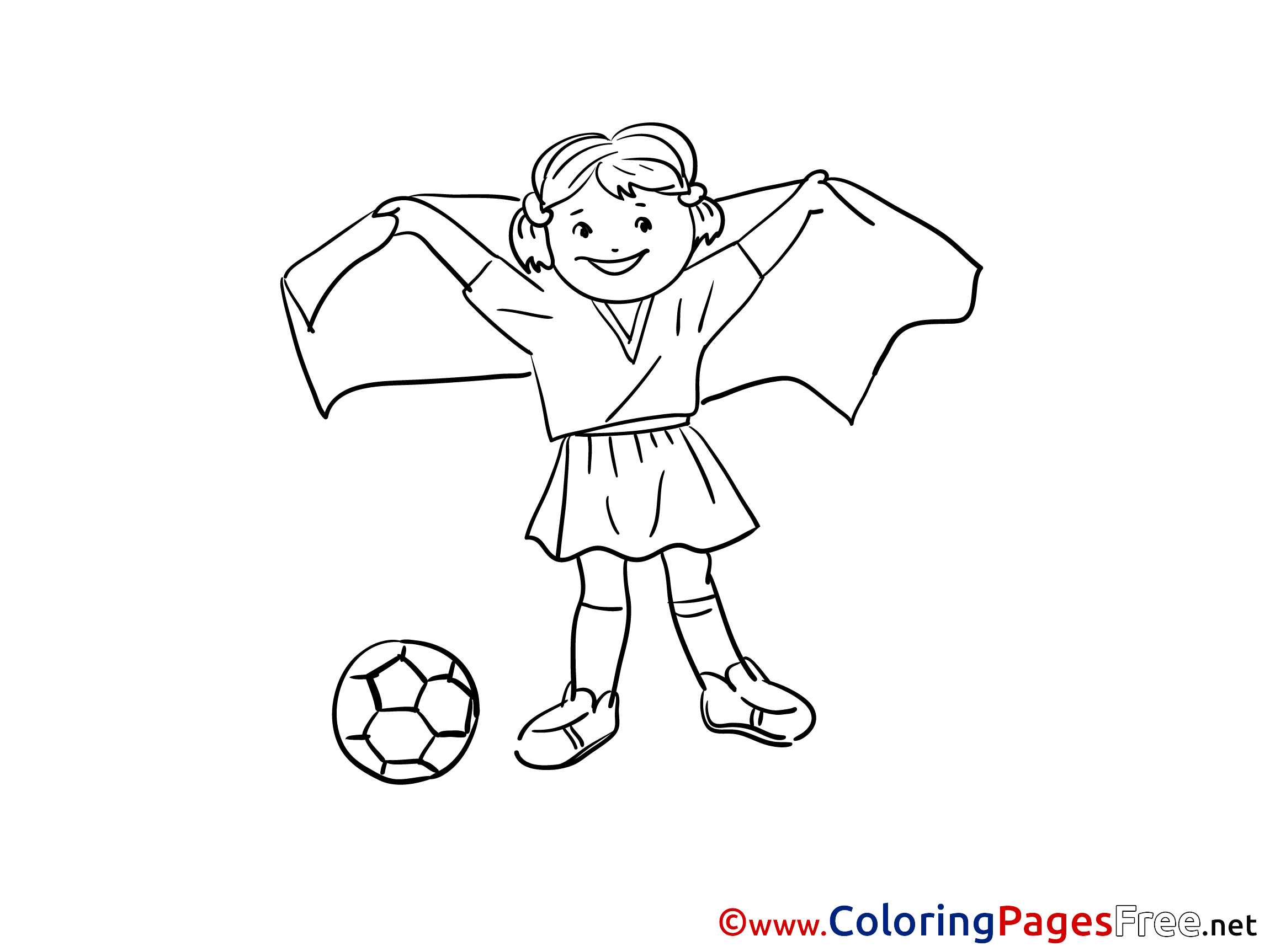 soccer girl coloring page free