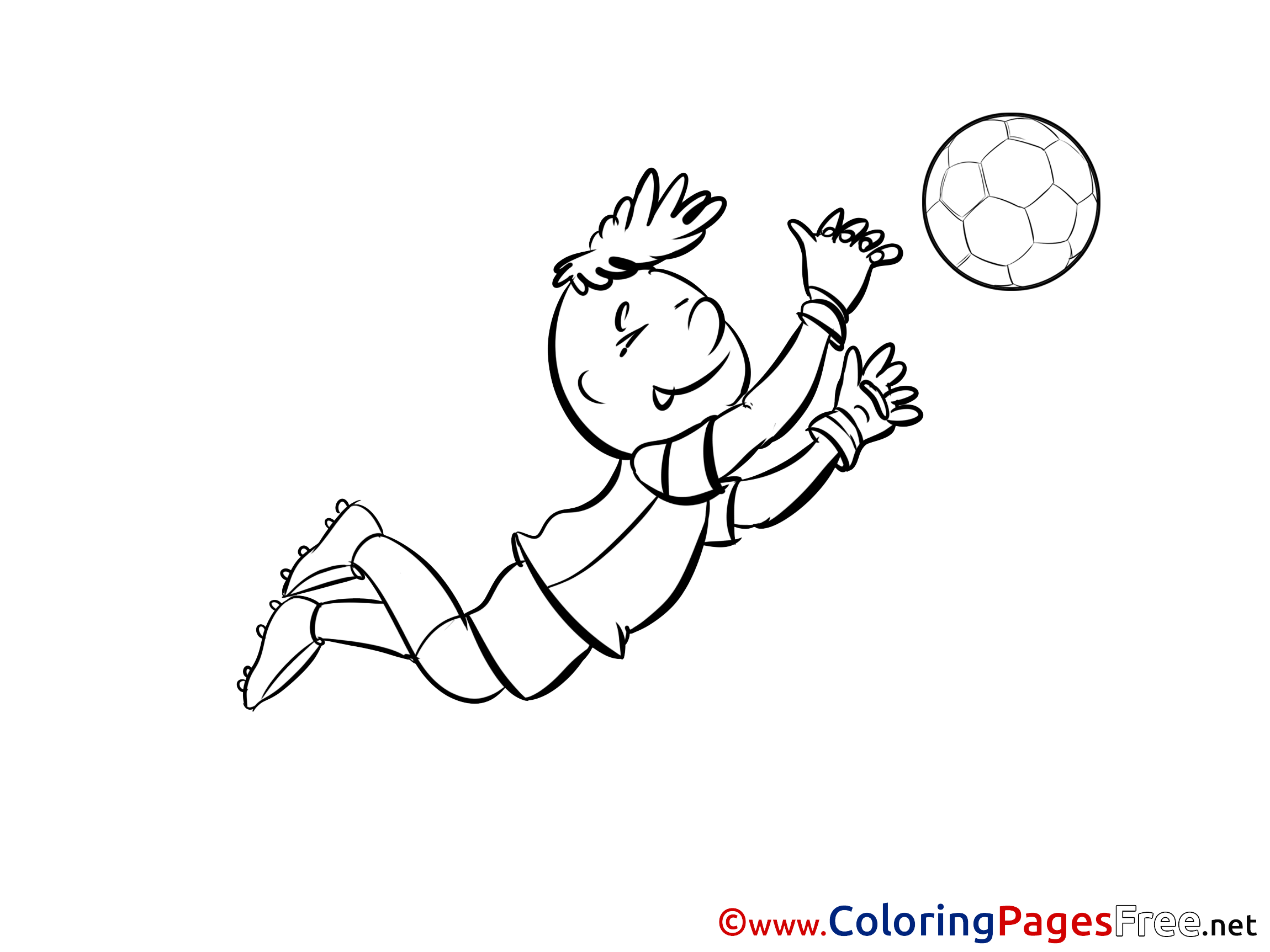 Goalkeeper Children Soccer Colouring Page