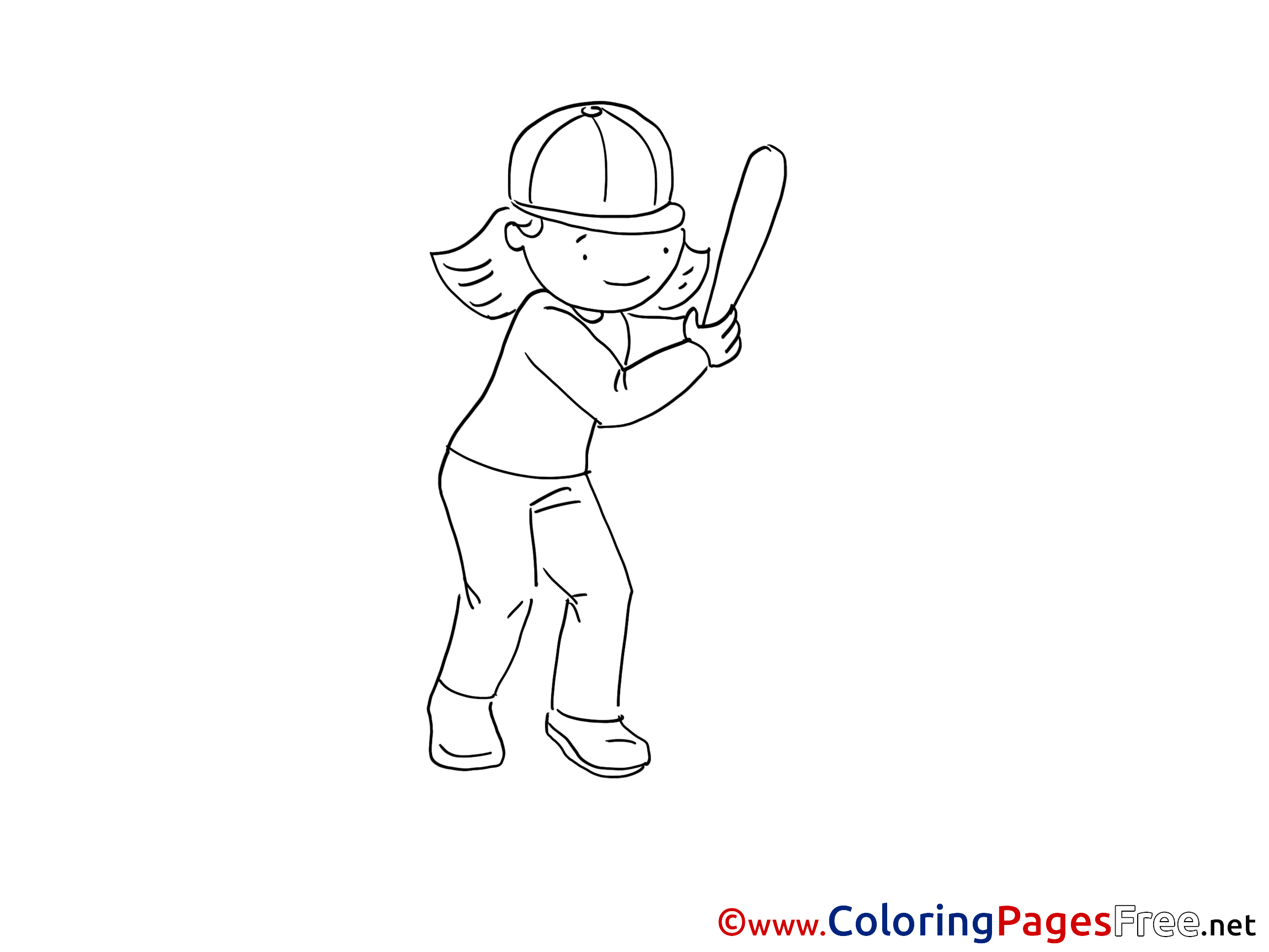 coloring sheet baseball player