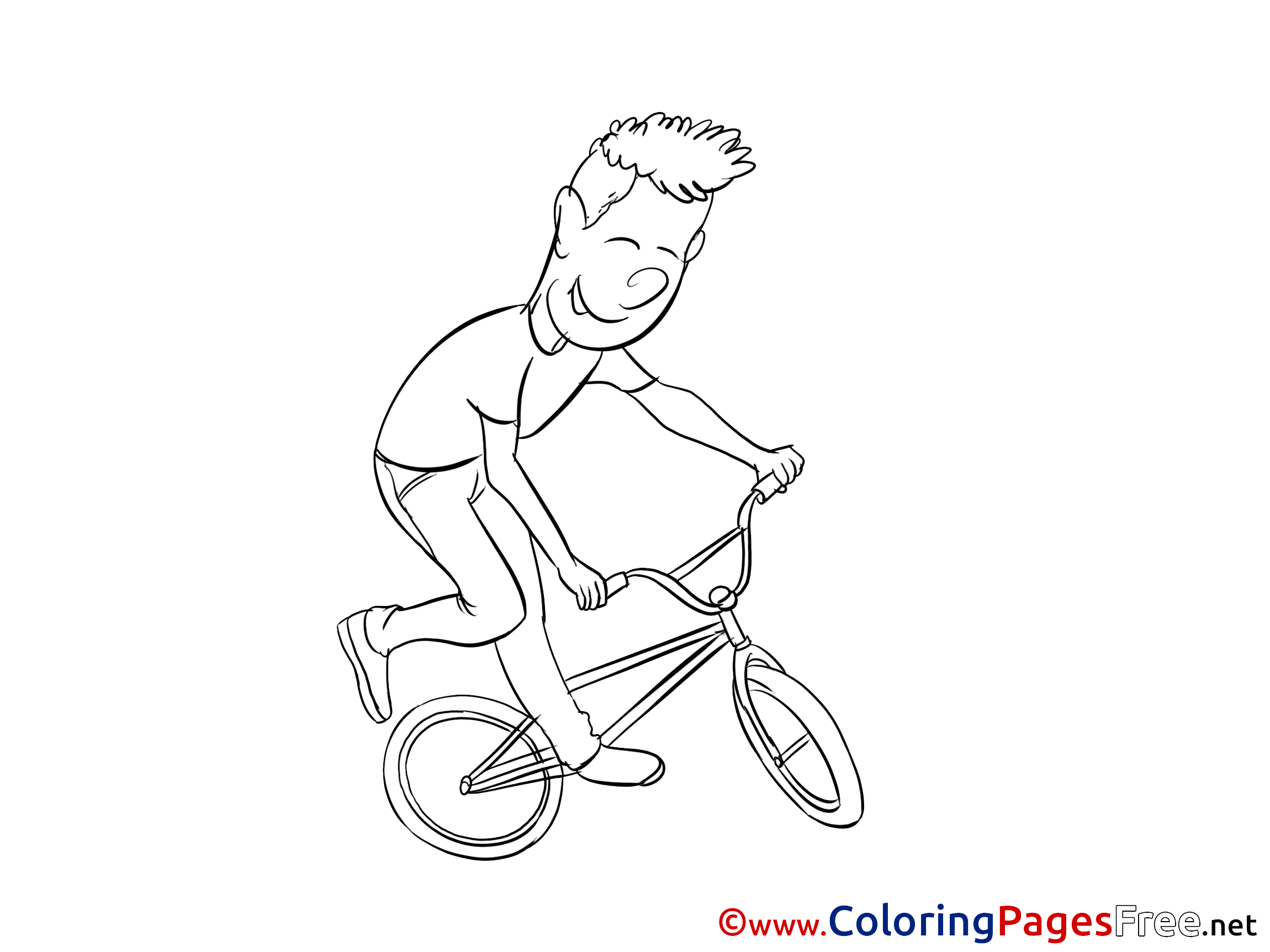 Bicycles Clipart Free Printable Coloring Page