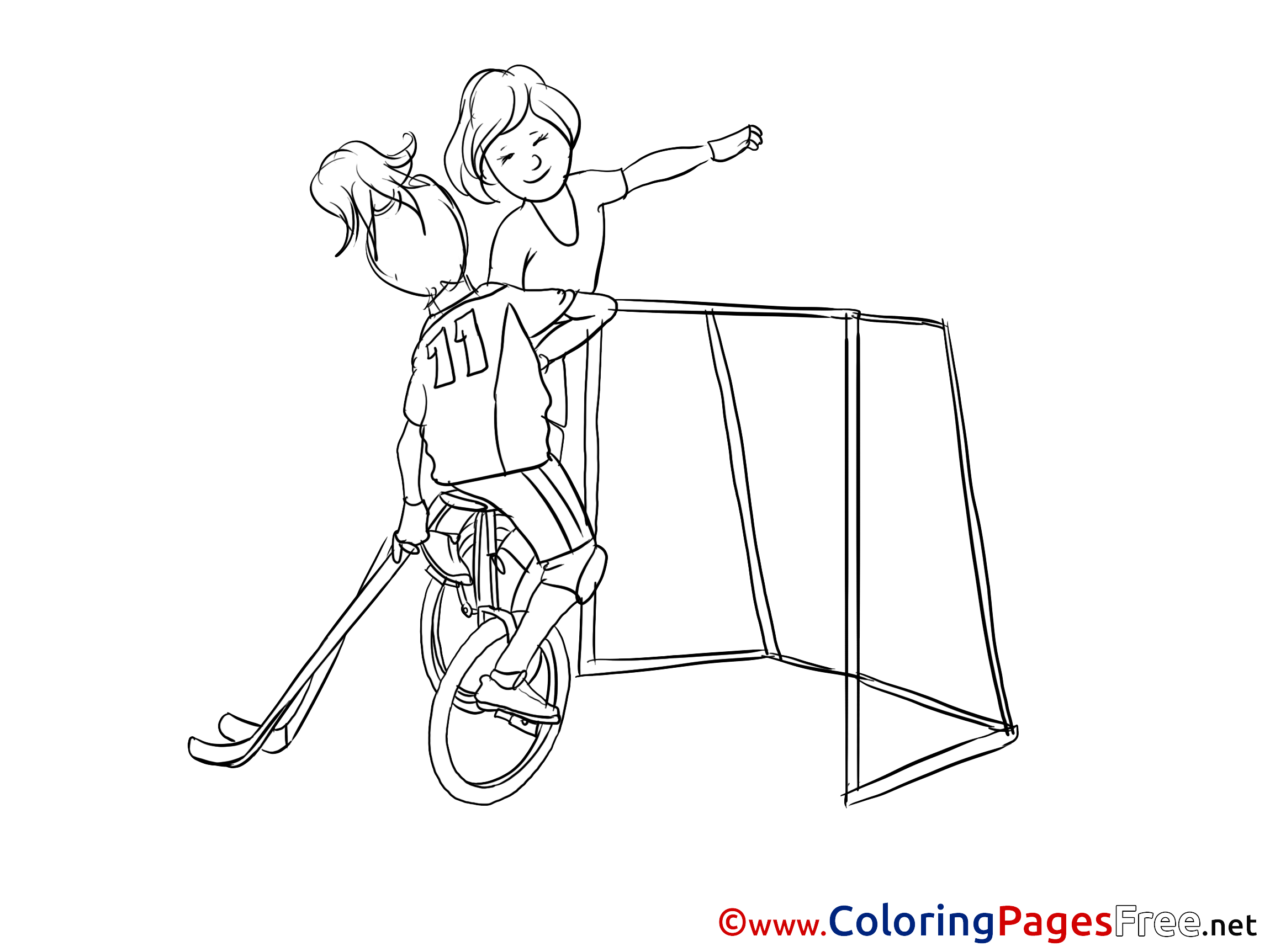 Unicycle Children Coloring Pages free