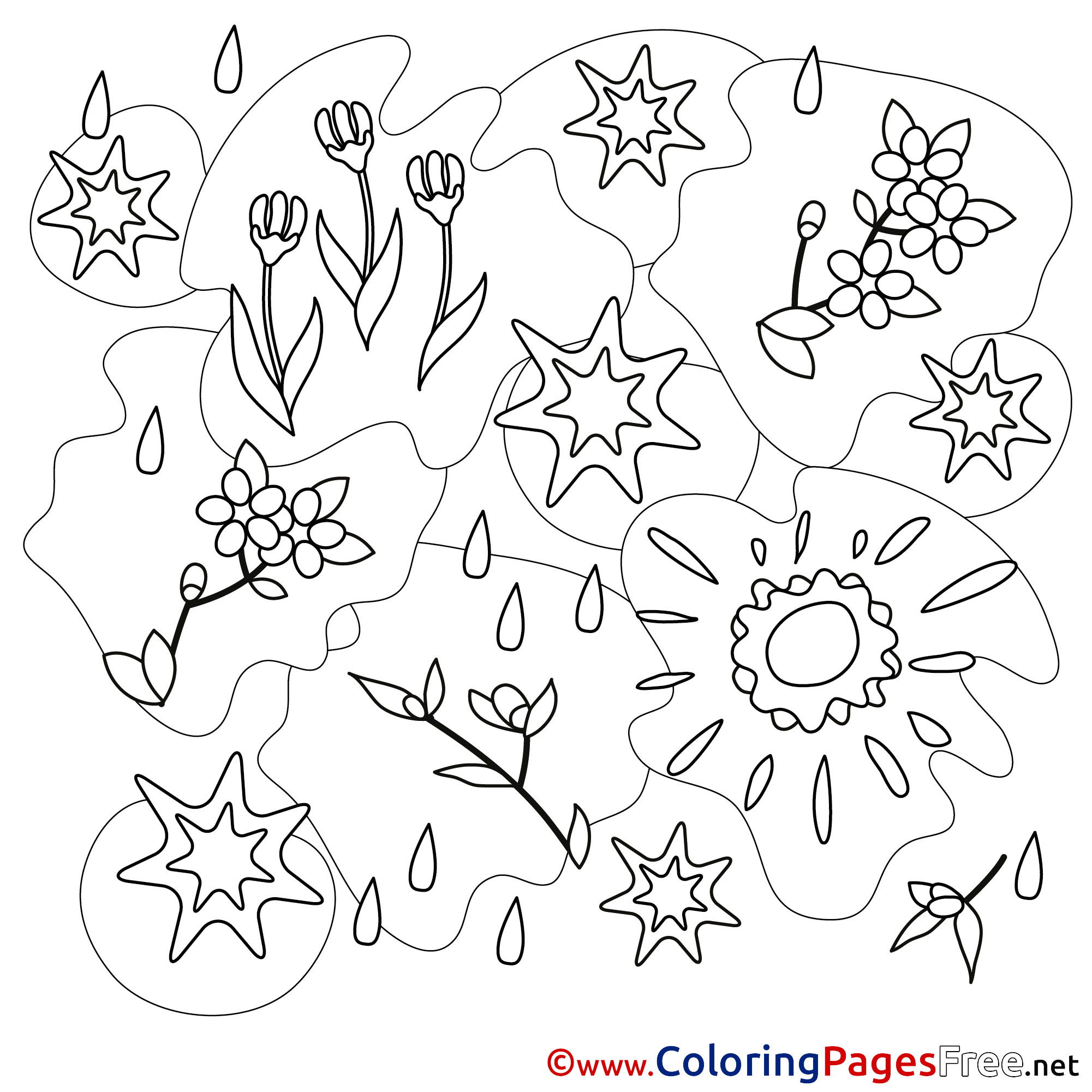Kids Spring Coloring Page Sun