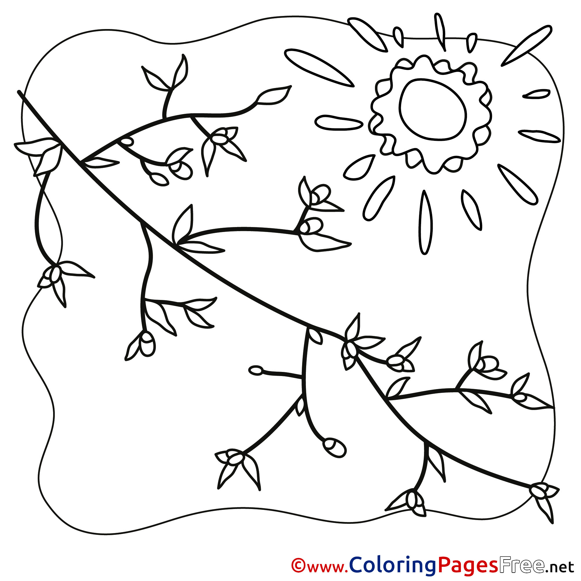 Spring Sun Printable Coloring Pages Sketch Coloring Page