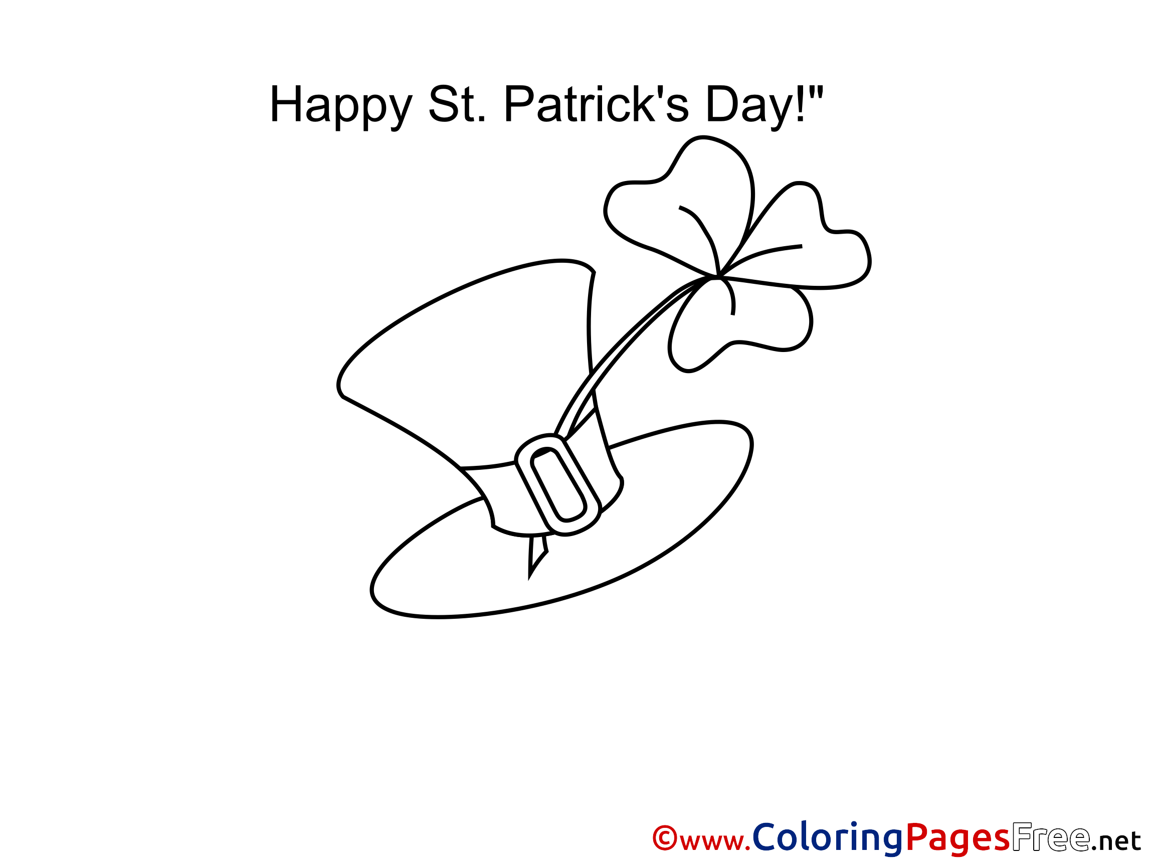 Happy St. Patricks Day Coloring Pages Hat