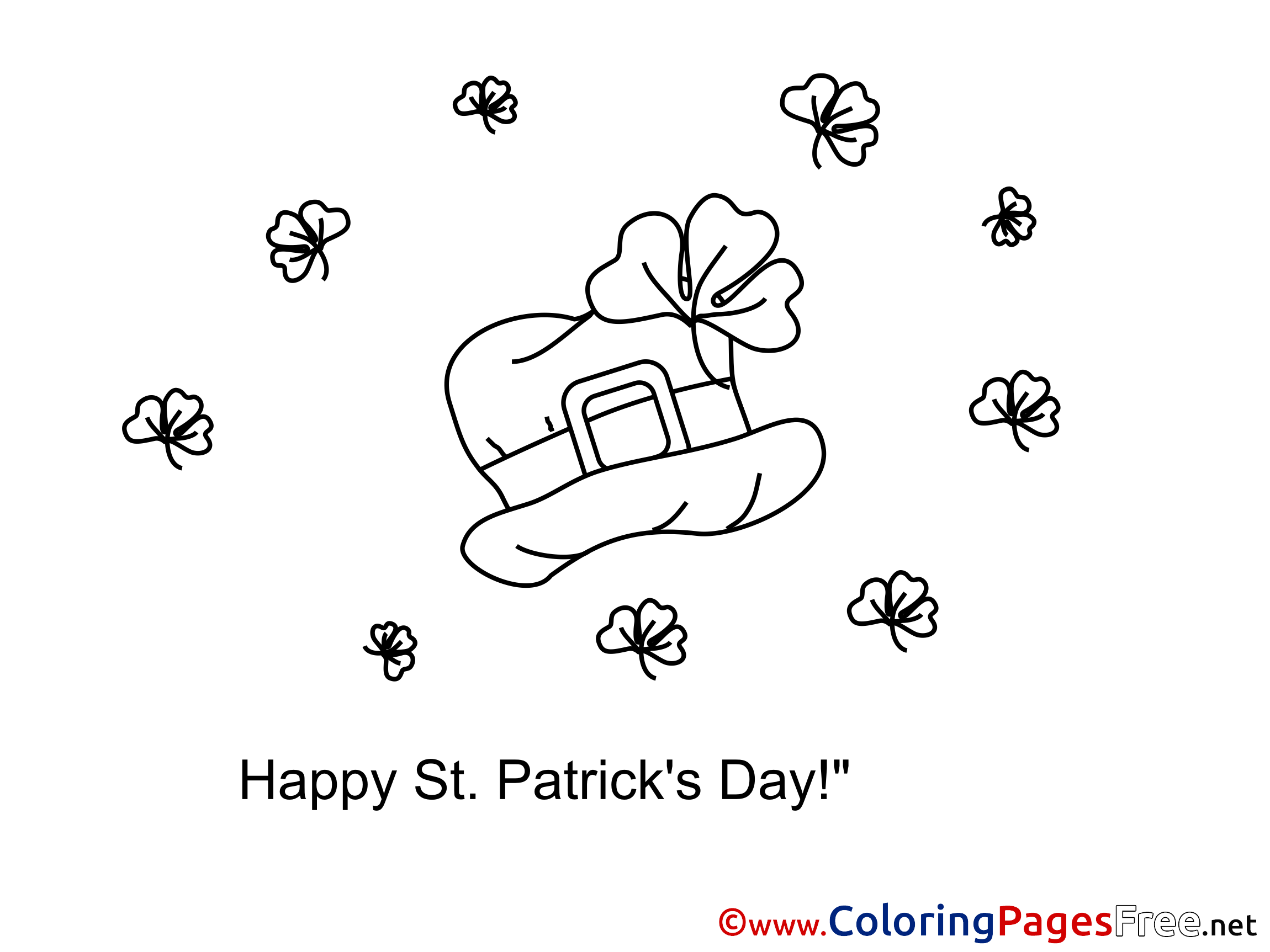 Hat free Colouring Page St. Patricks Day