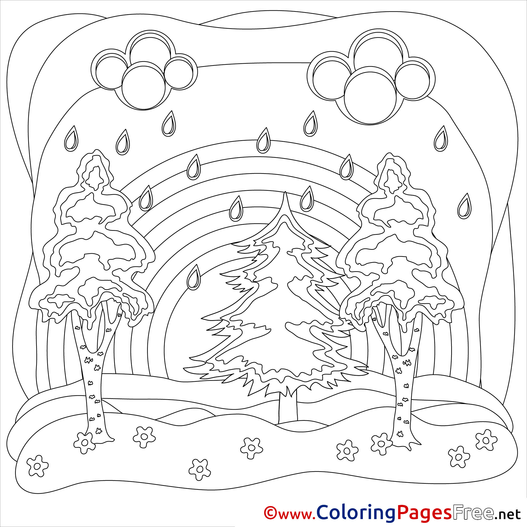 Bad Weather Colouring Sheet download Summer Rain