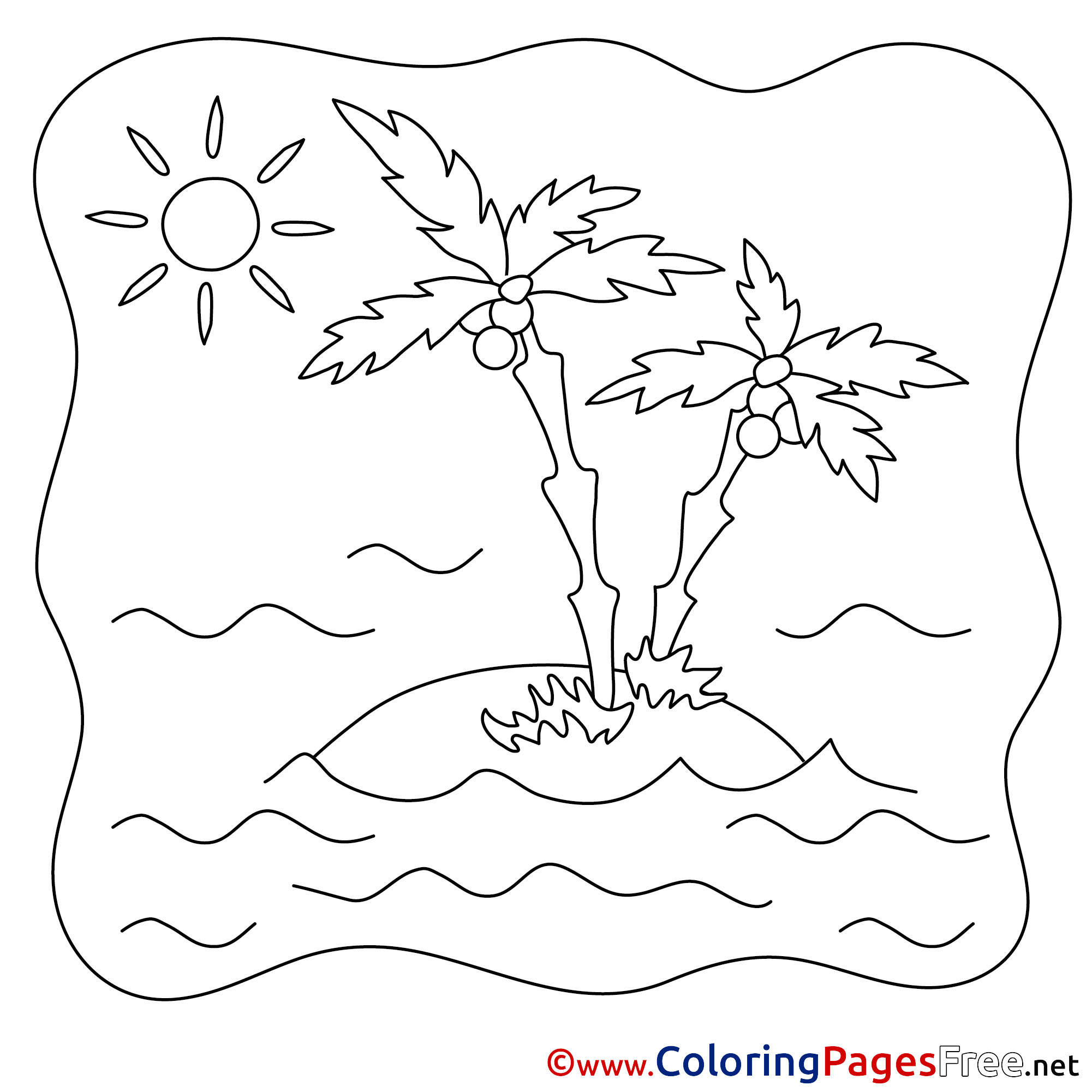 island coloring page free