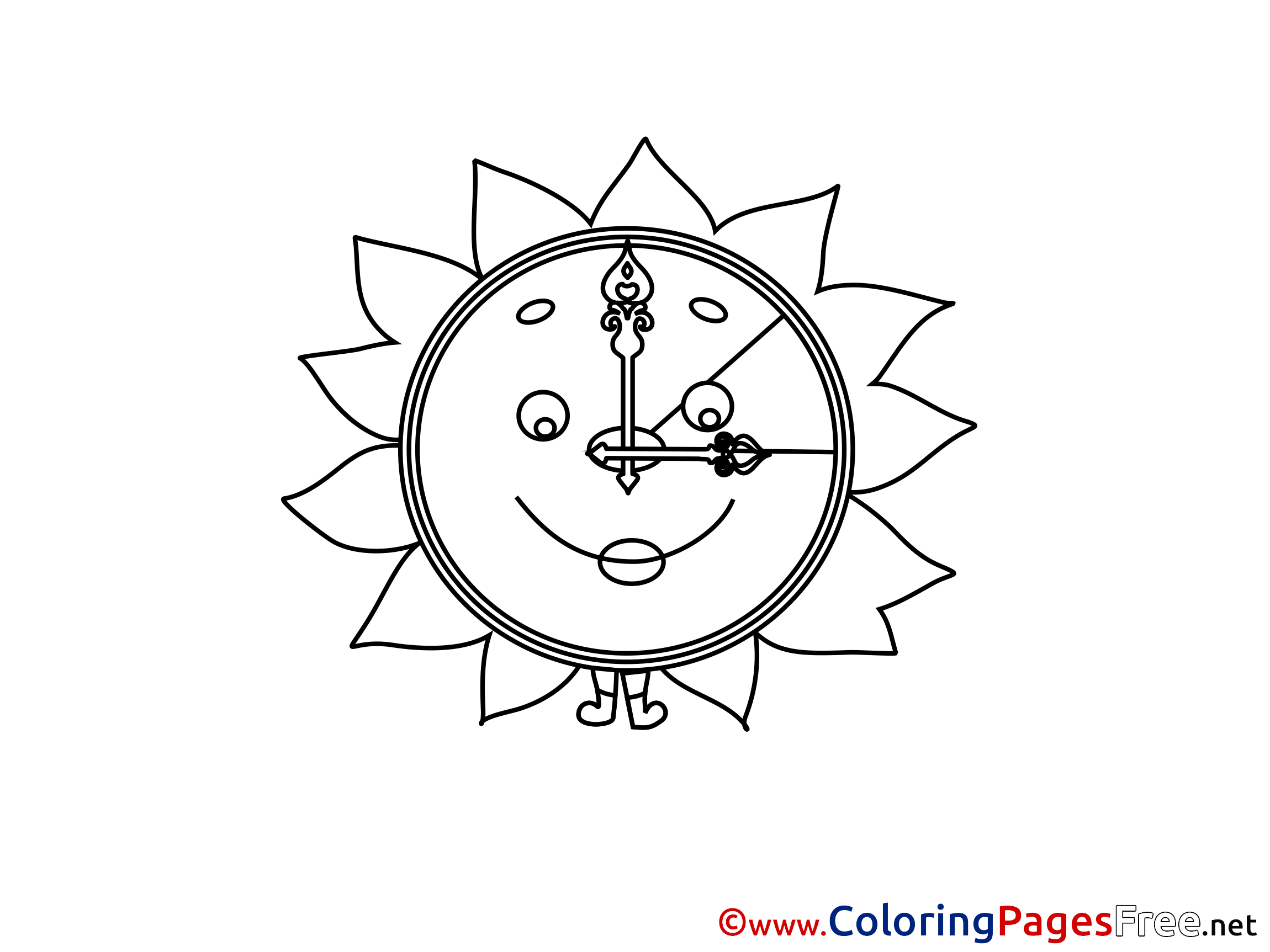 free printable clock coloring pages