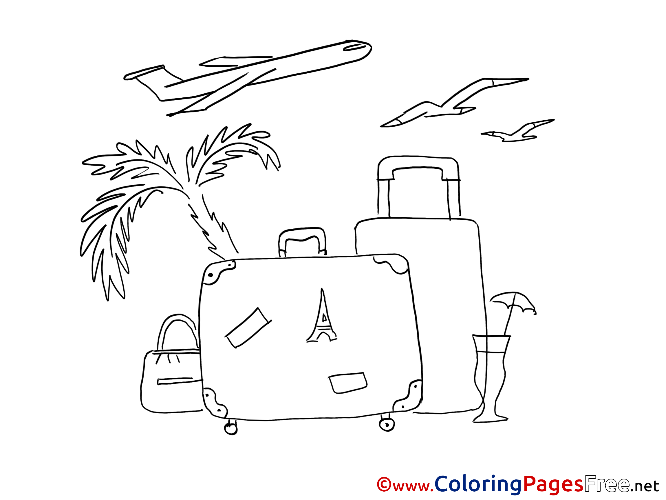 free vacation coloring pages