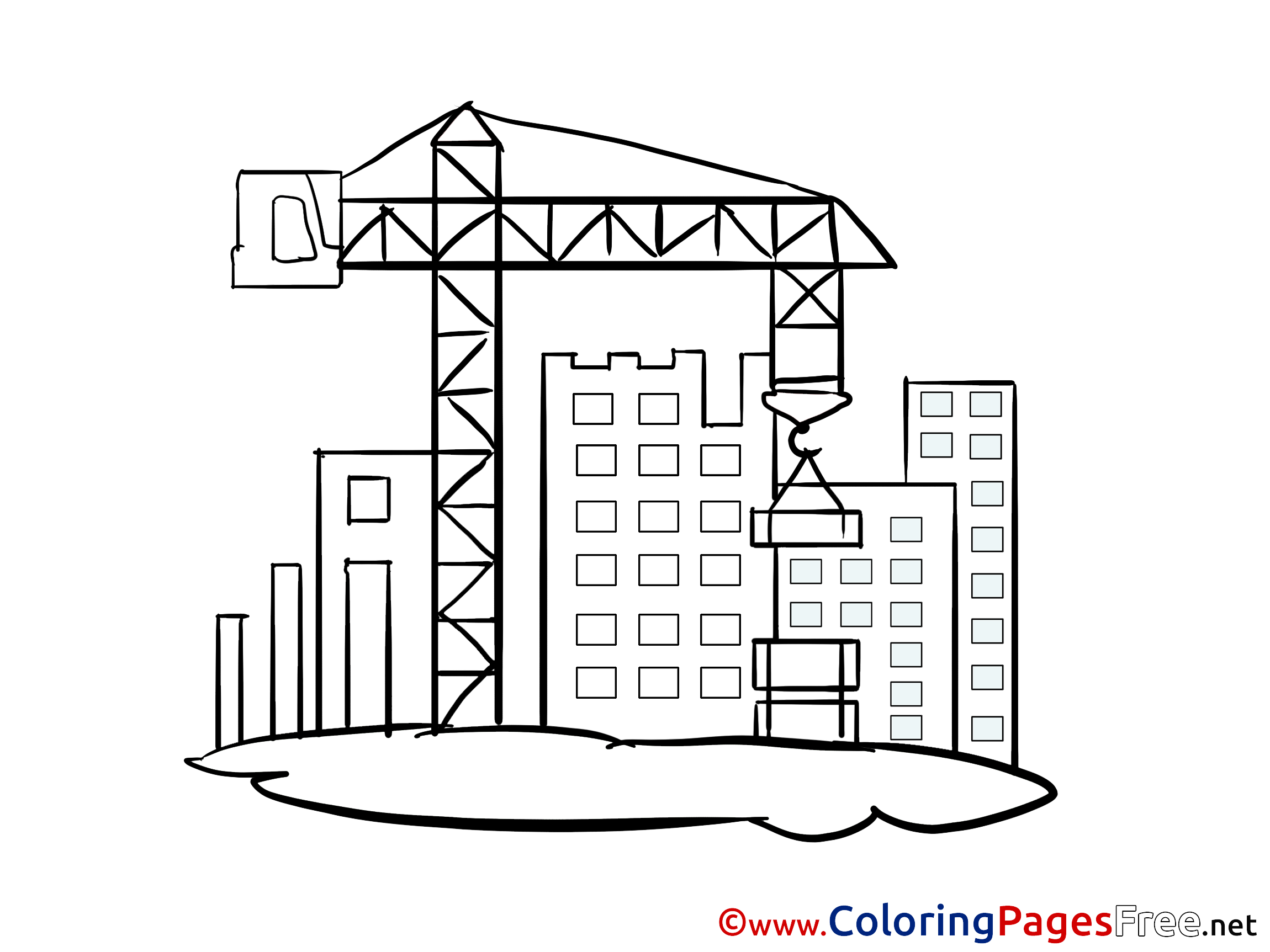 Crane Kids free Coloring Page