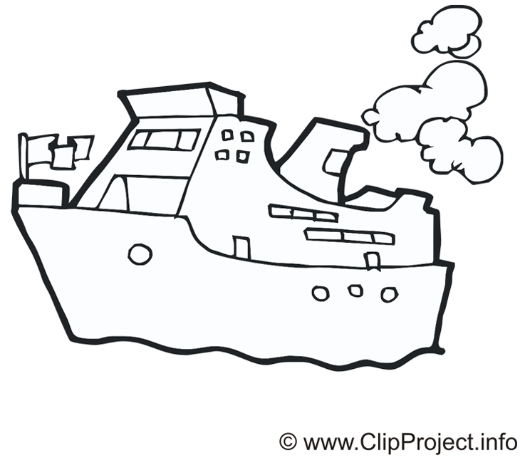 Steamship coloring free PNG