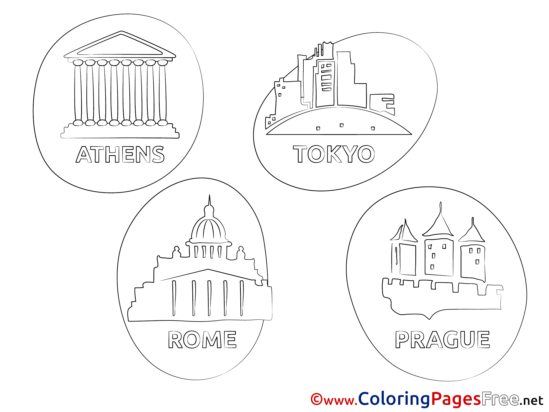 Cities Coloring Sheets download free