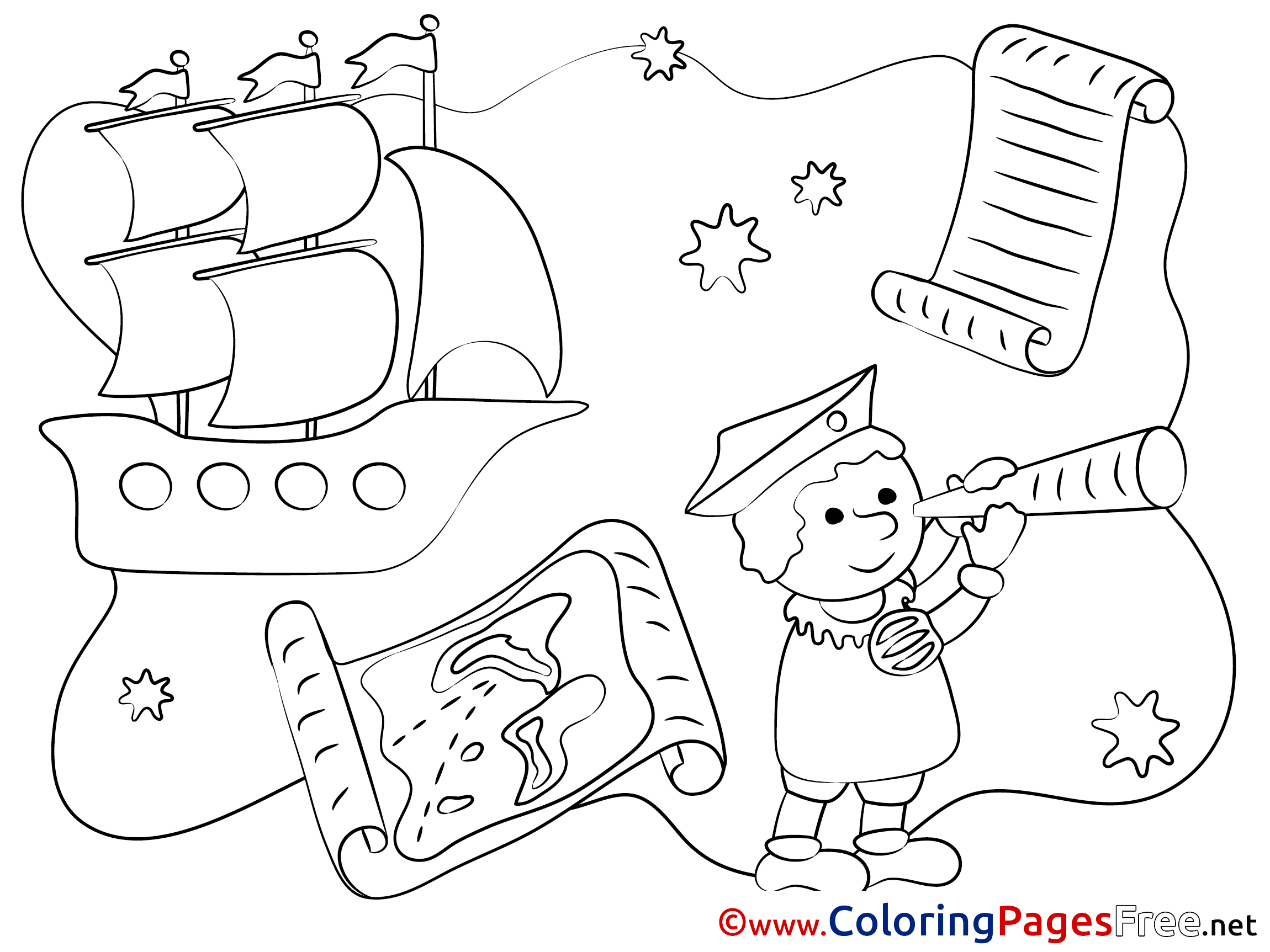 columbus coloring sheets printable