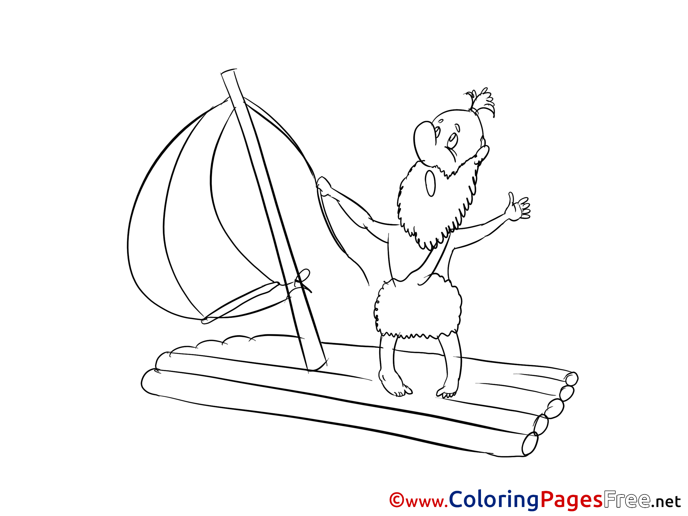 Raft Coloring Page Sketch Coloring Page