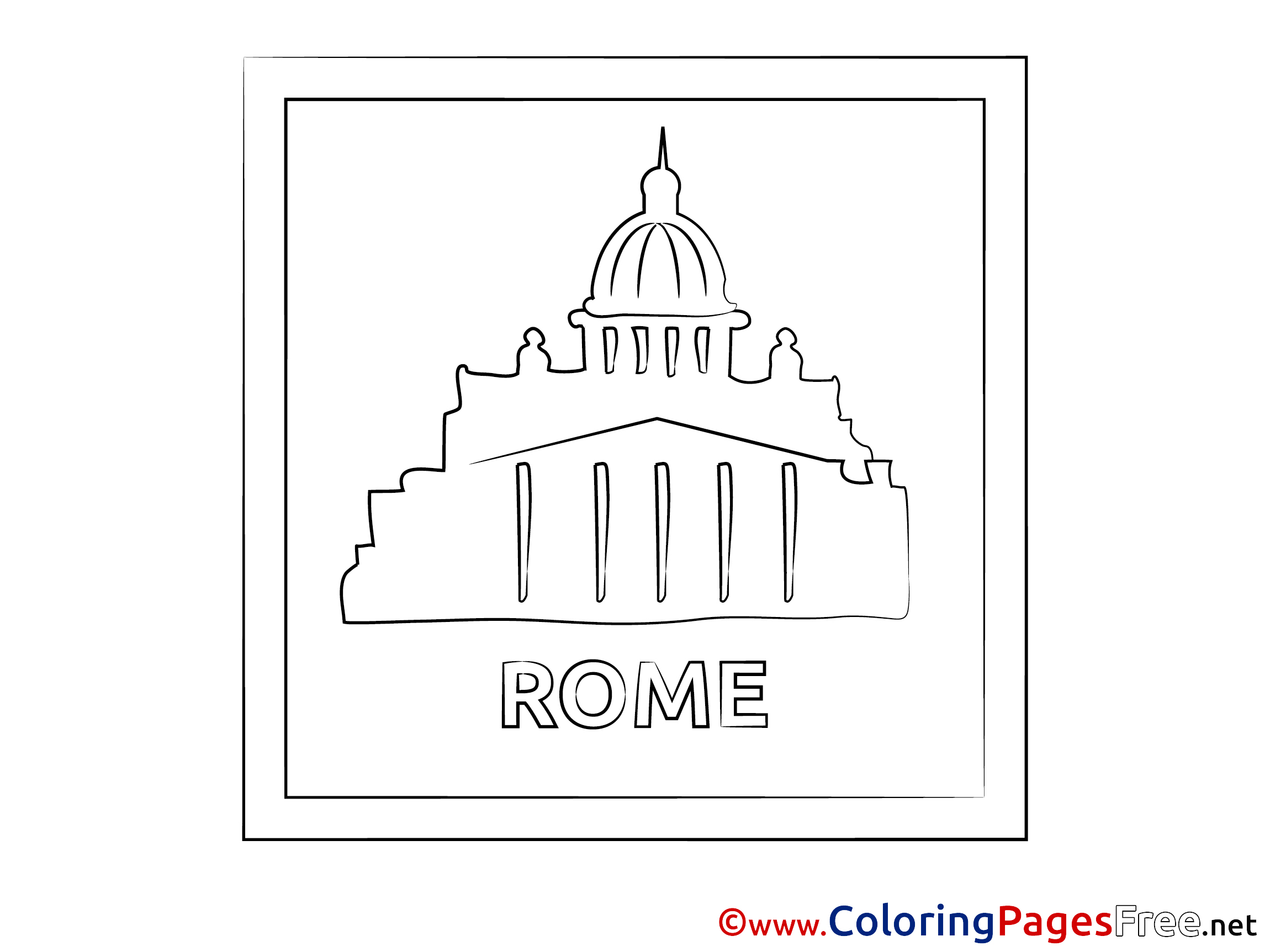 Rome Kids free Coloring Page