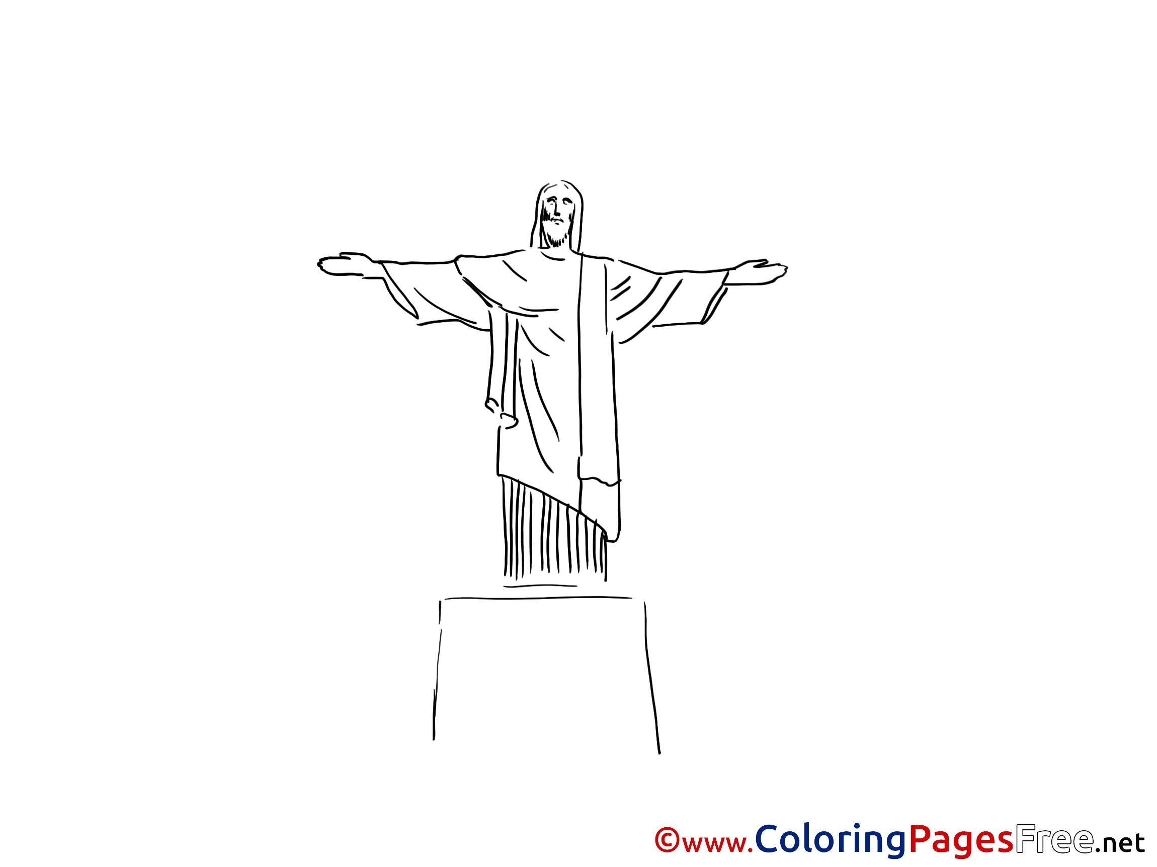Statue of Christ Colouring Sheet download free
