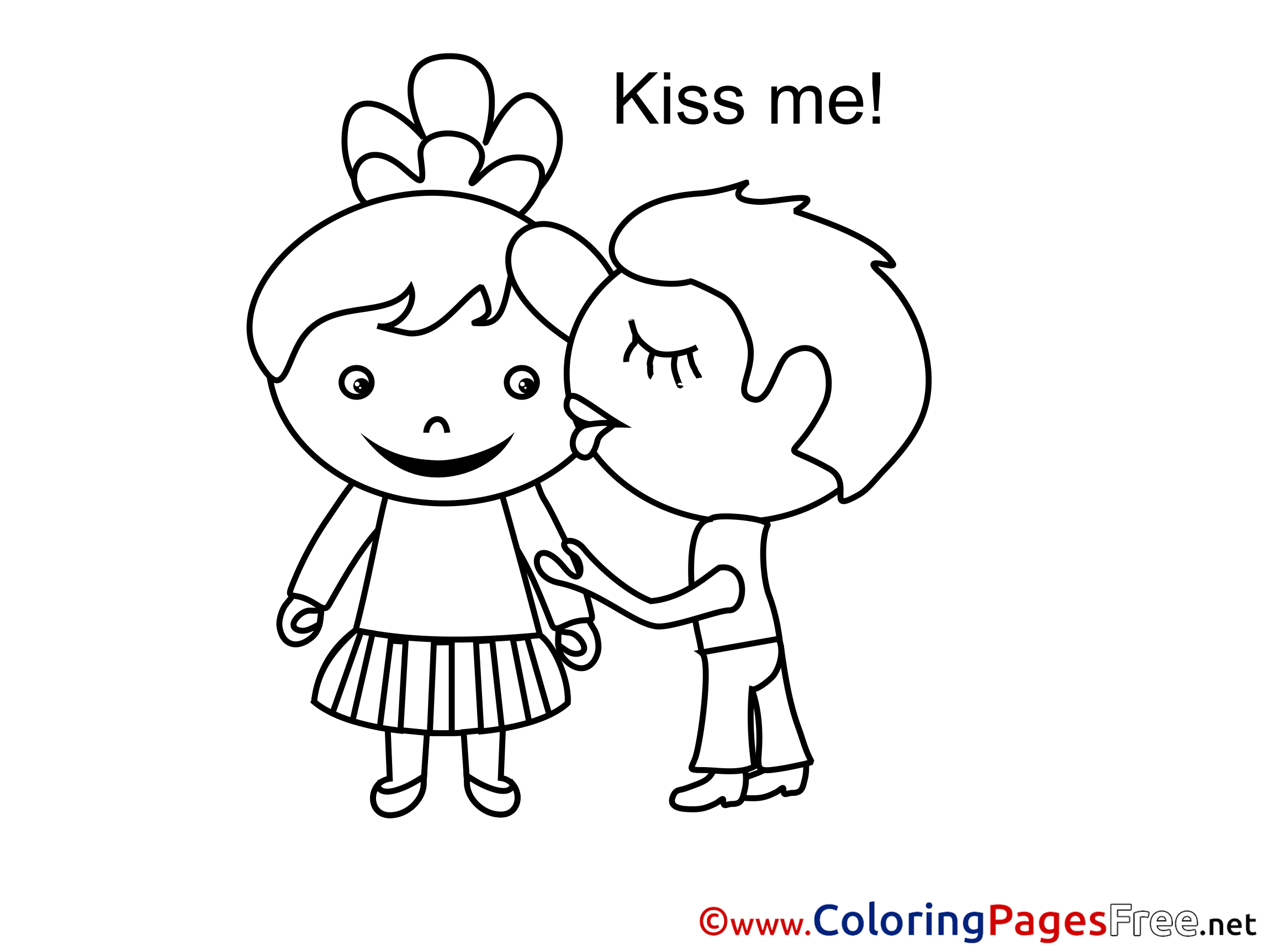 free kiss coloring pages