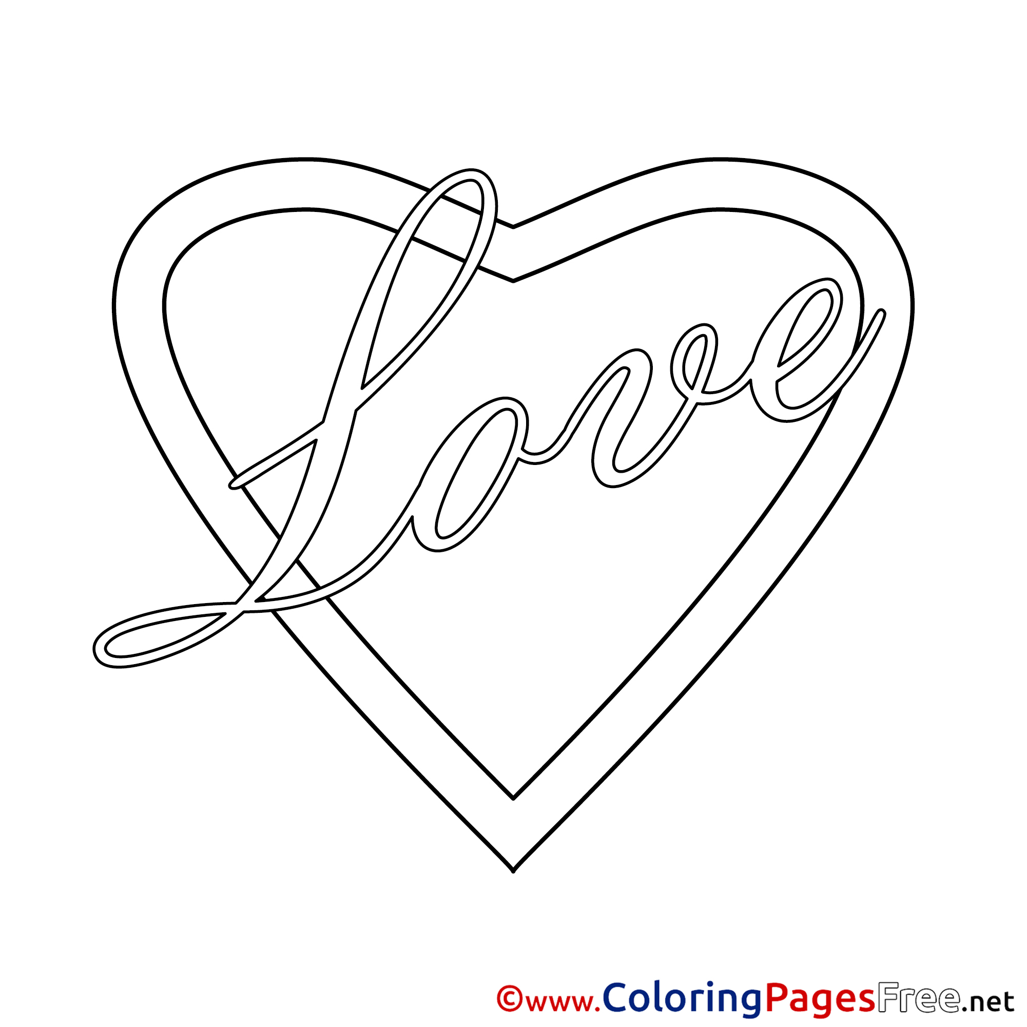 Love free Colouring Page Valentine's Day