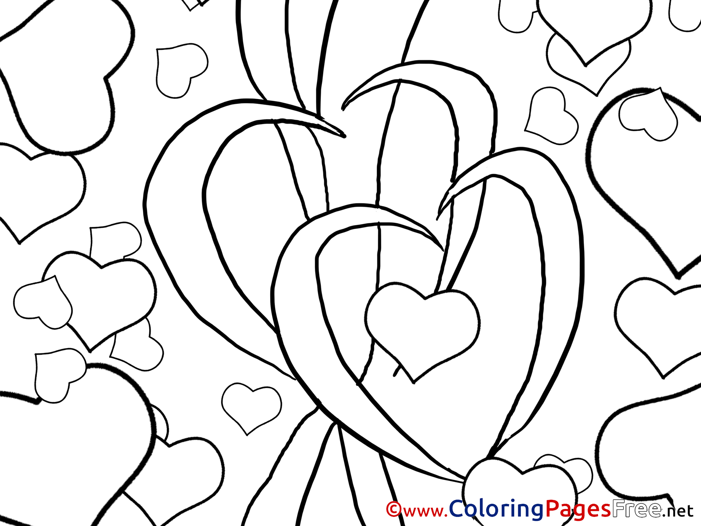 Picture Hearts free Valentine's Day Coloring Sheets