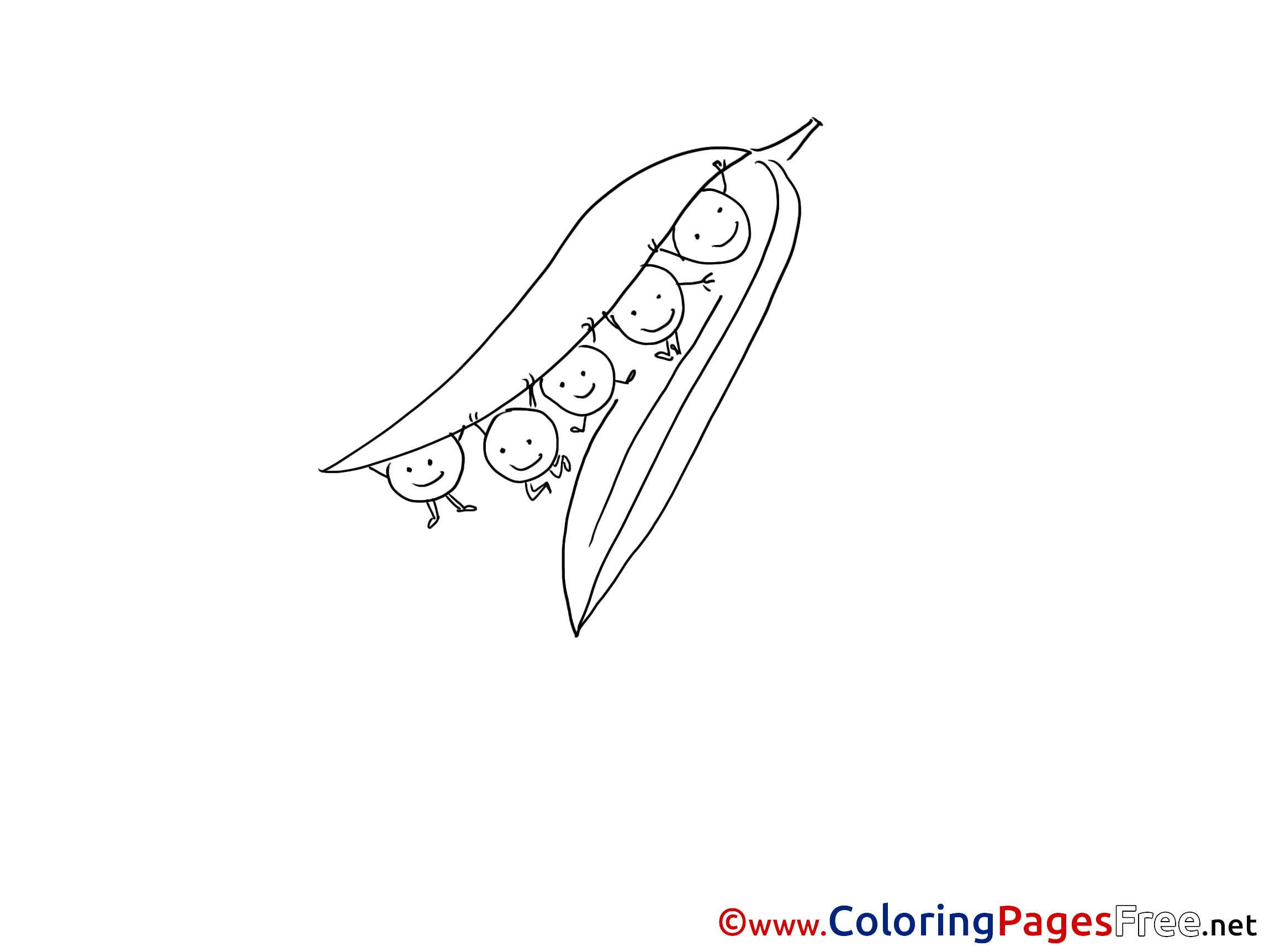 Peas Children download Colouring Page