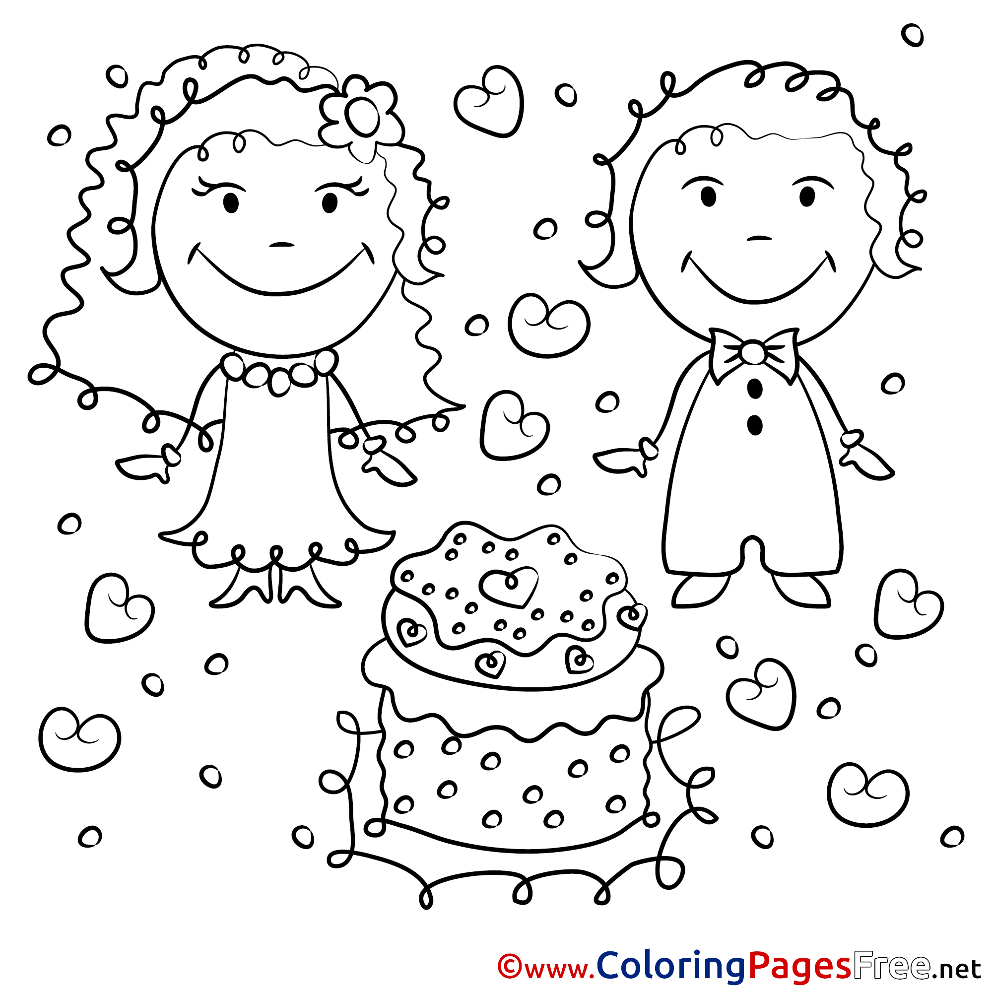 kids wedding coloring pages free