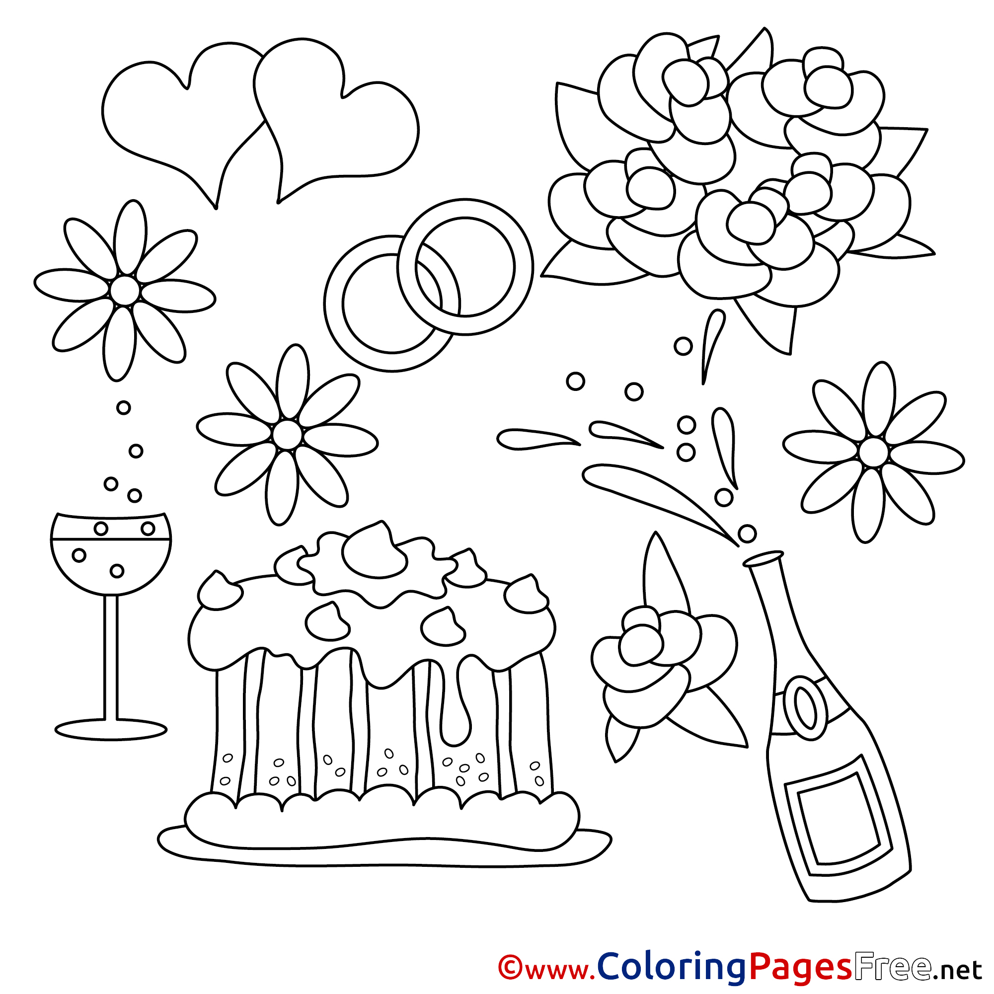 coloring pages free wedding