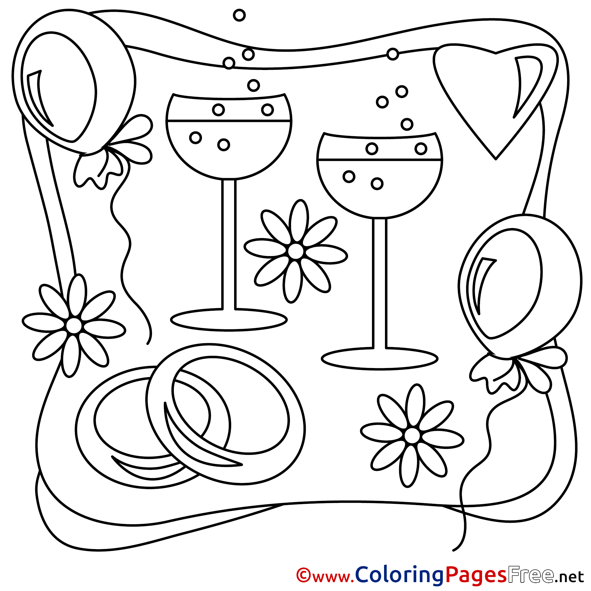 wine glass coloring sheet