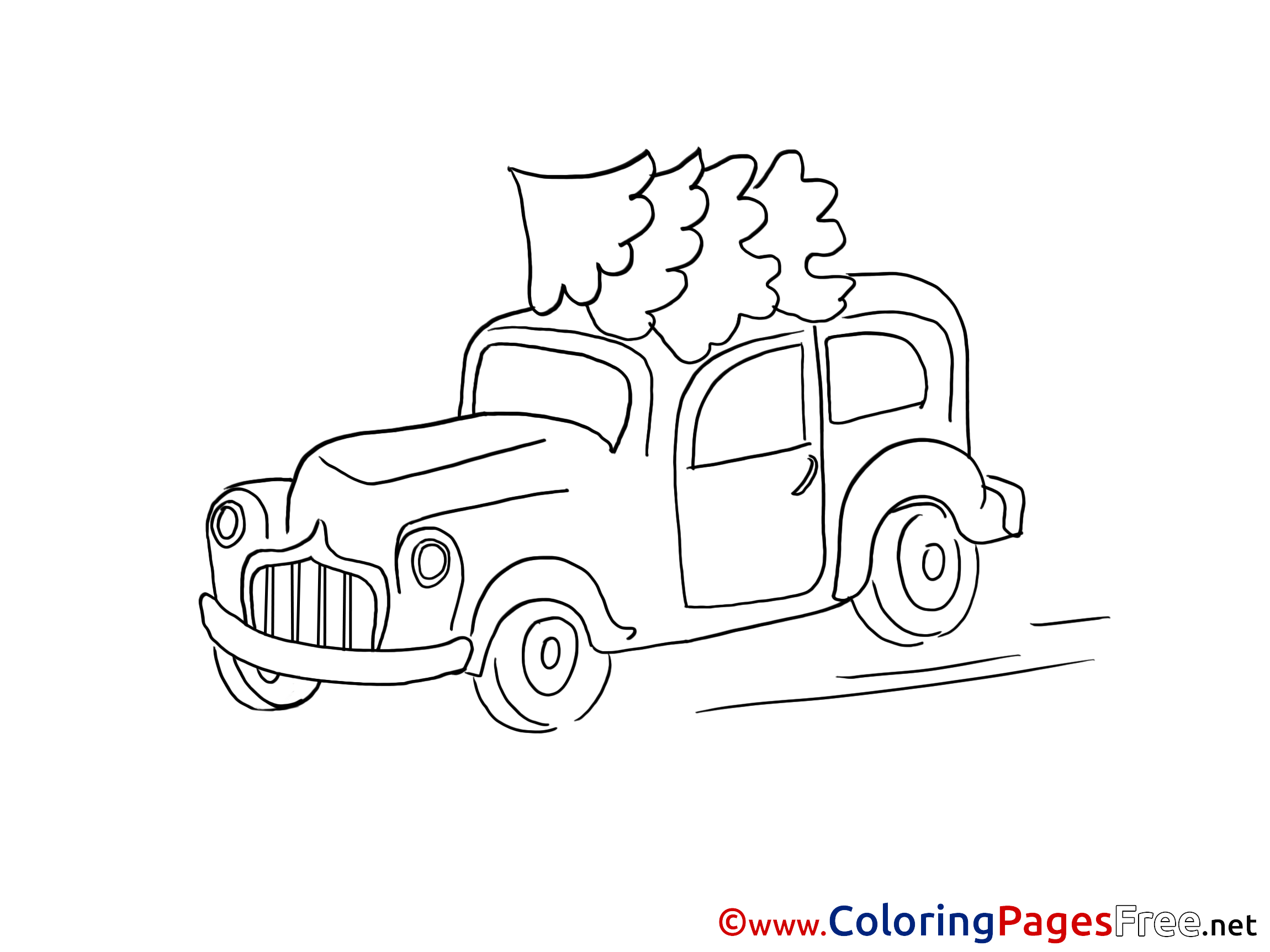 Car Winter Colouring Sheet download