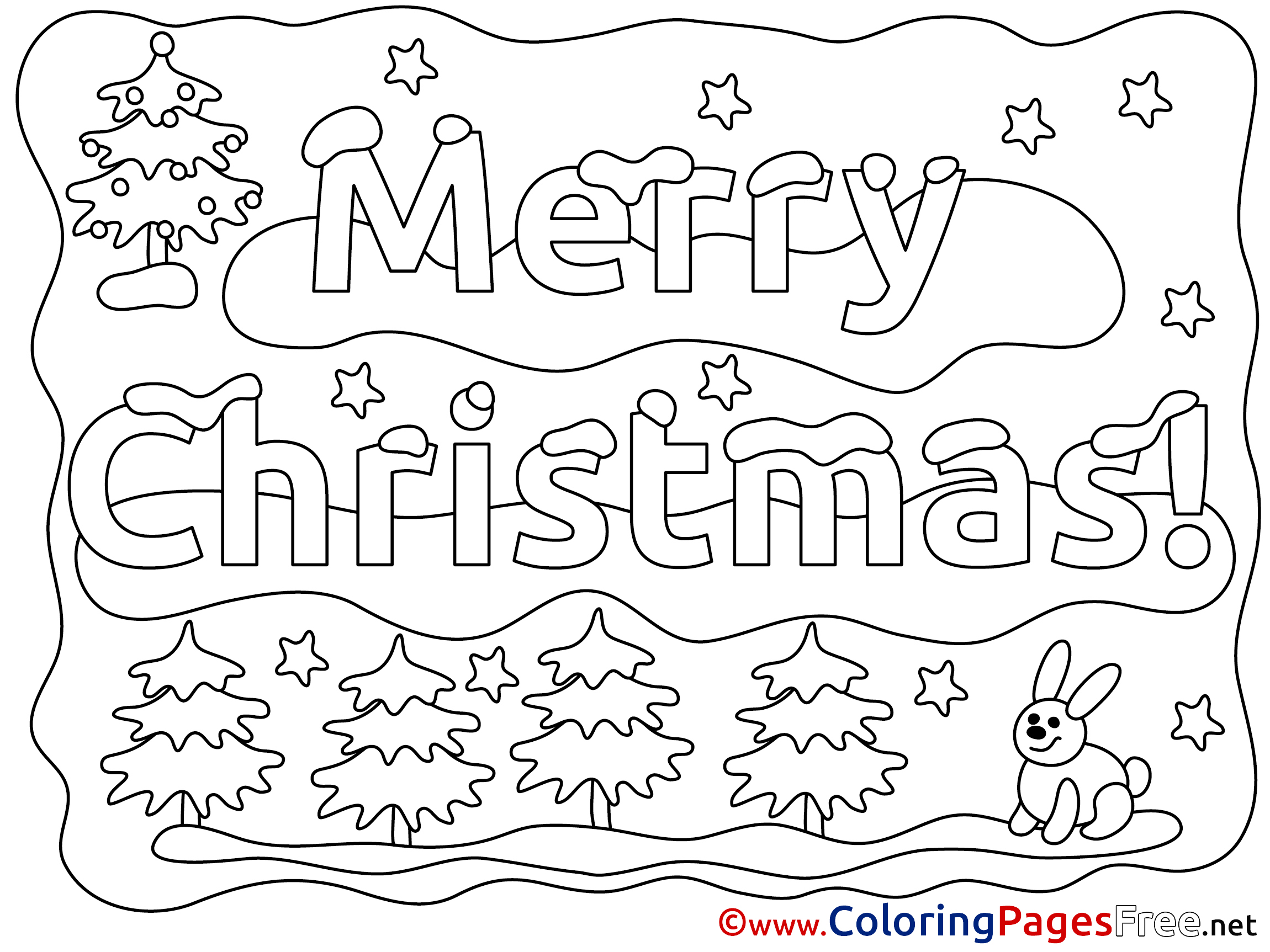 Merry Christmas Winter Coloring Pages free
