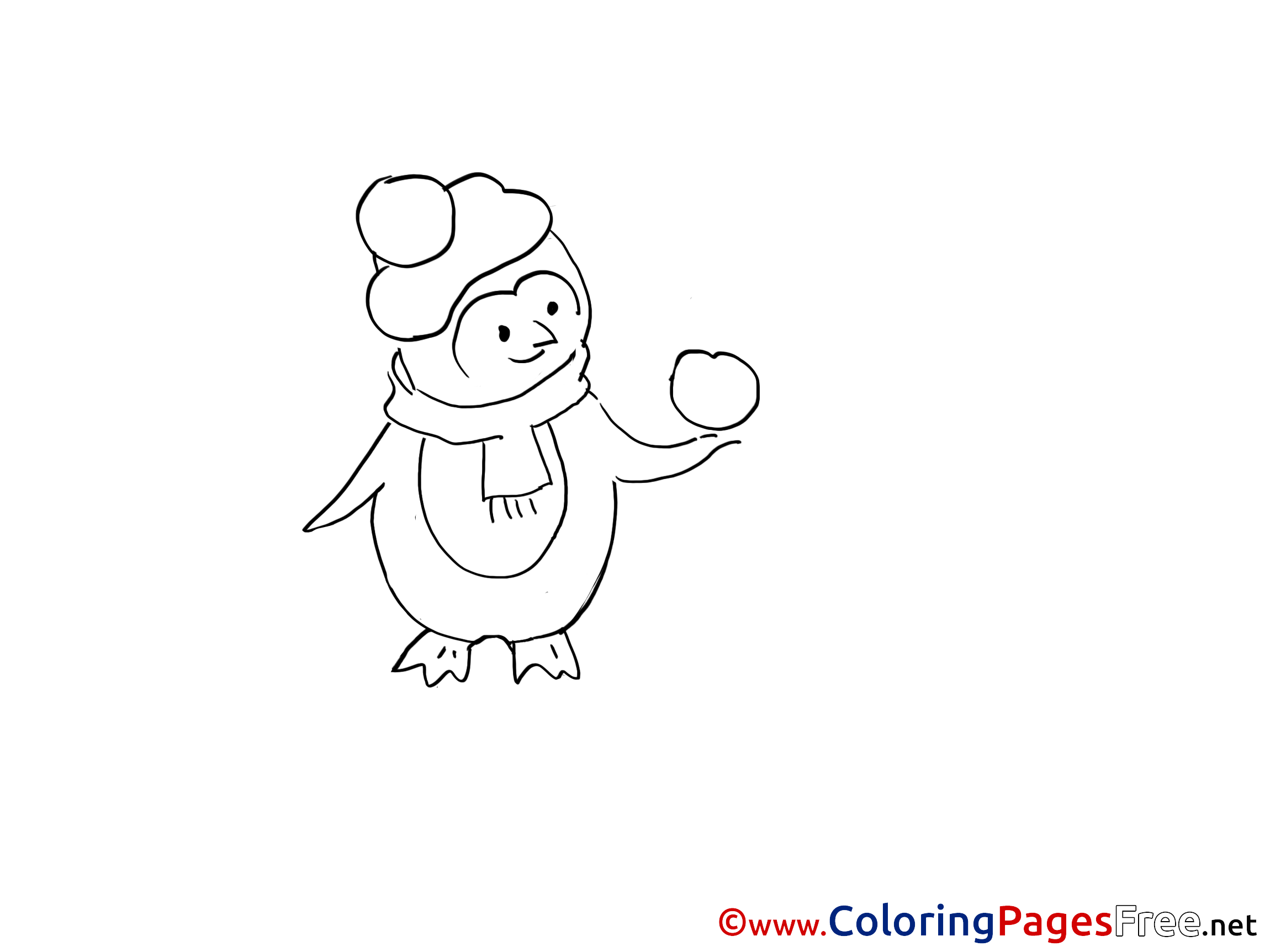Penguin Winter Coloring Pages download