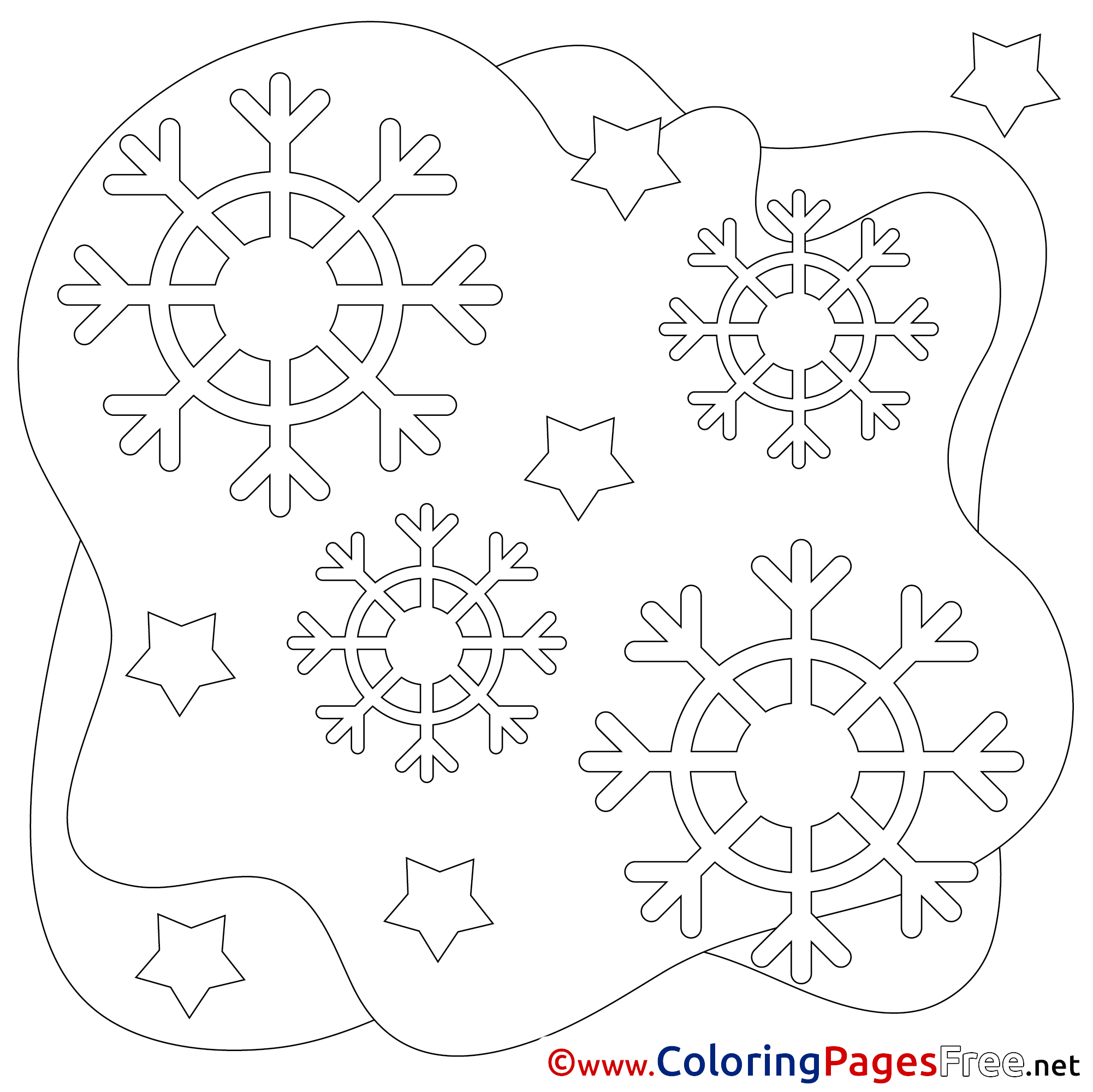 Snowflakes Winter Coloring Pages for Kids