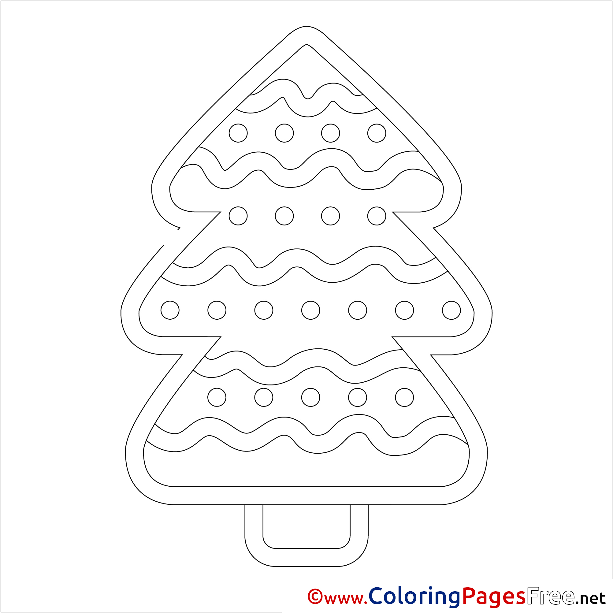 Winter Christmas Tree free Colouring Page